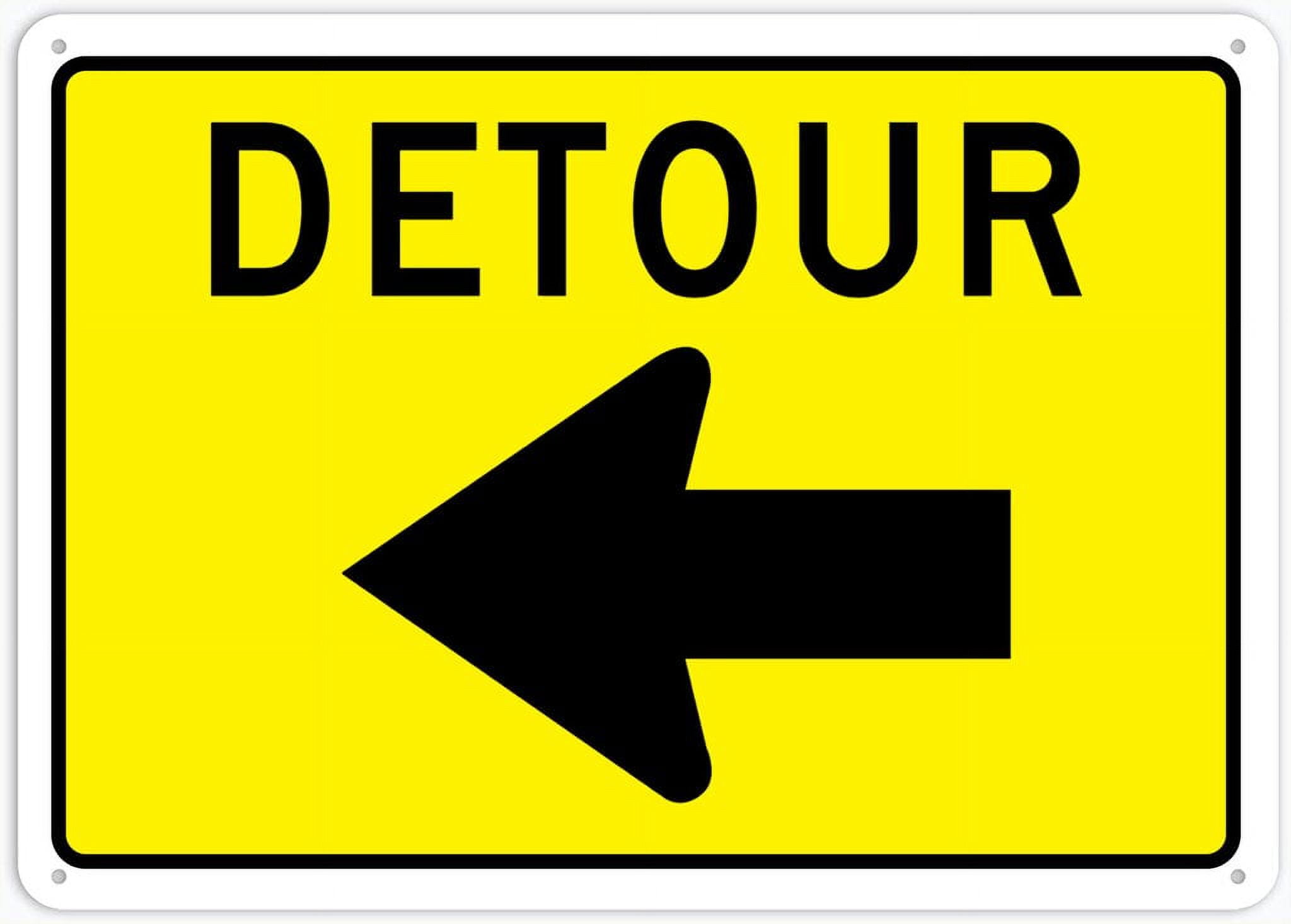 Detour Arrow Left Caution Safety Signs, Warning Signs, Security Signs ...