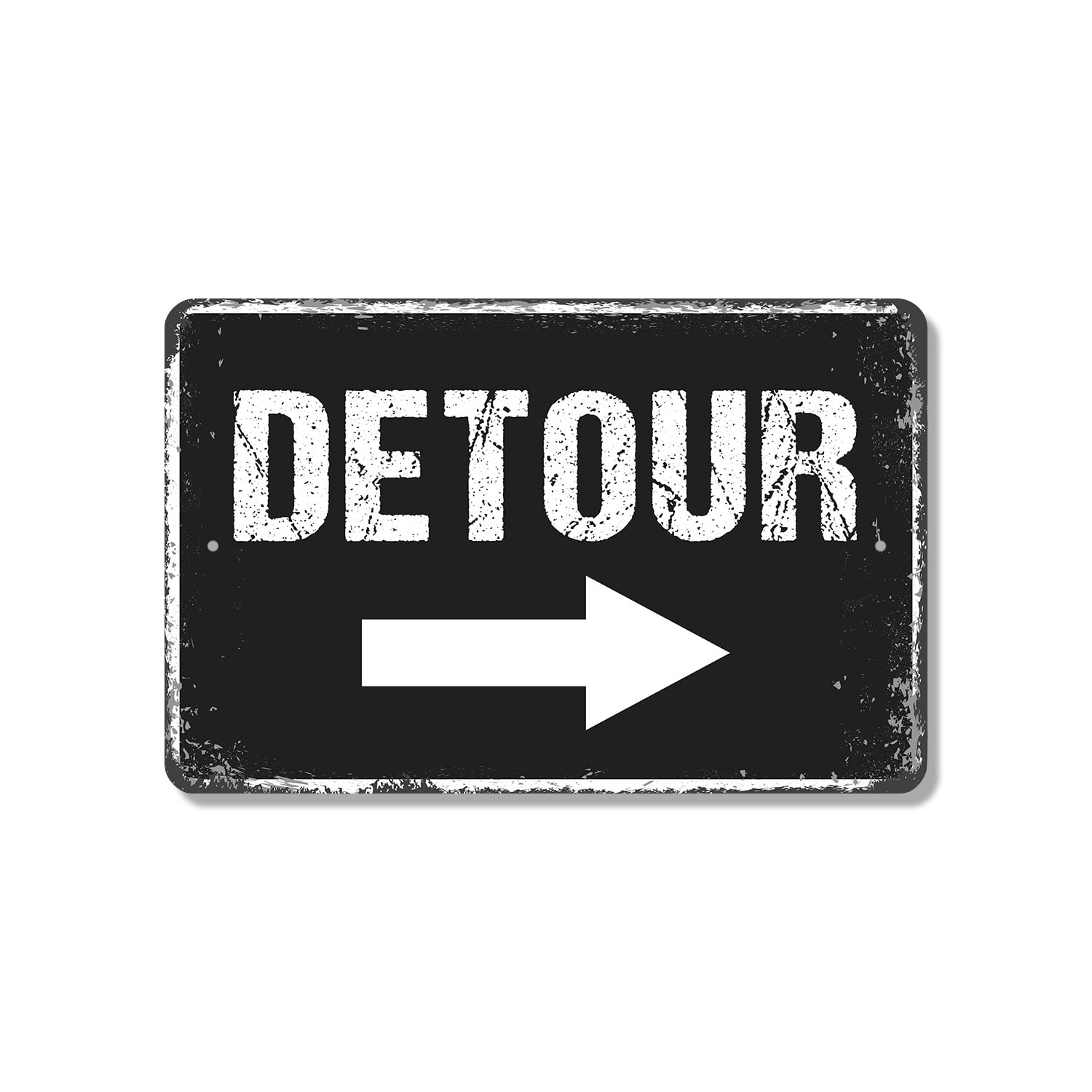 Detour Highway Road 11 Inch x 17 Inch Novelty Plastic Sign Orange Means ...