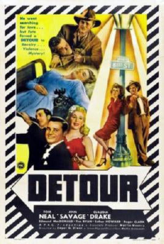 Detour Movie Poster 12x16 Art Print on Metal Sign 12in x 16in Multi ...