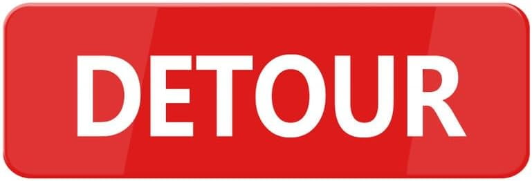Detour Sign, 10 X 3 Inch Acrylic Plastic Sign With Symbols, Self ...