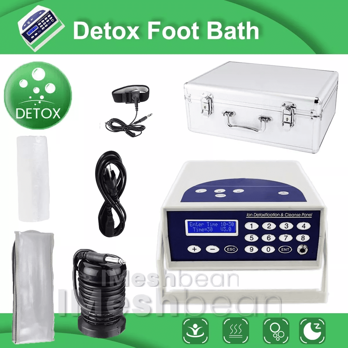 Detox Foot Bath Spa Machine Kit FIR Belt Cell Ion Ionic Aqua CHI SPA ...