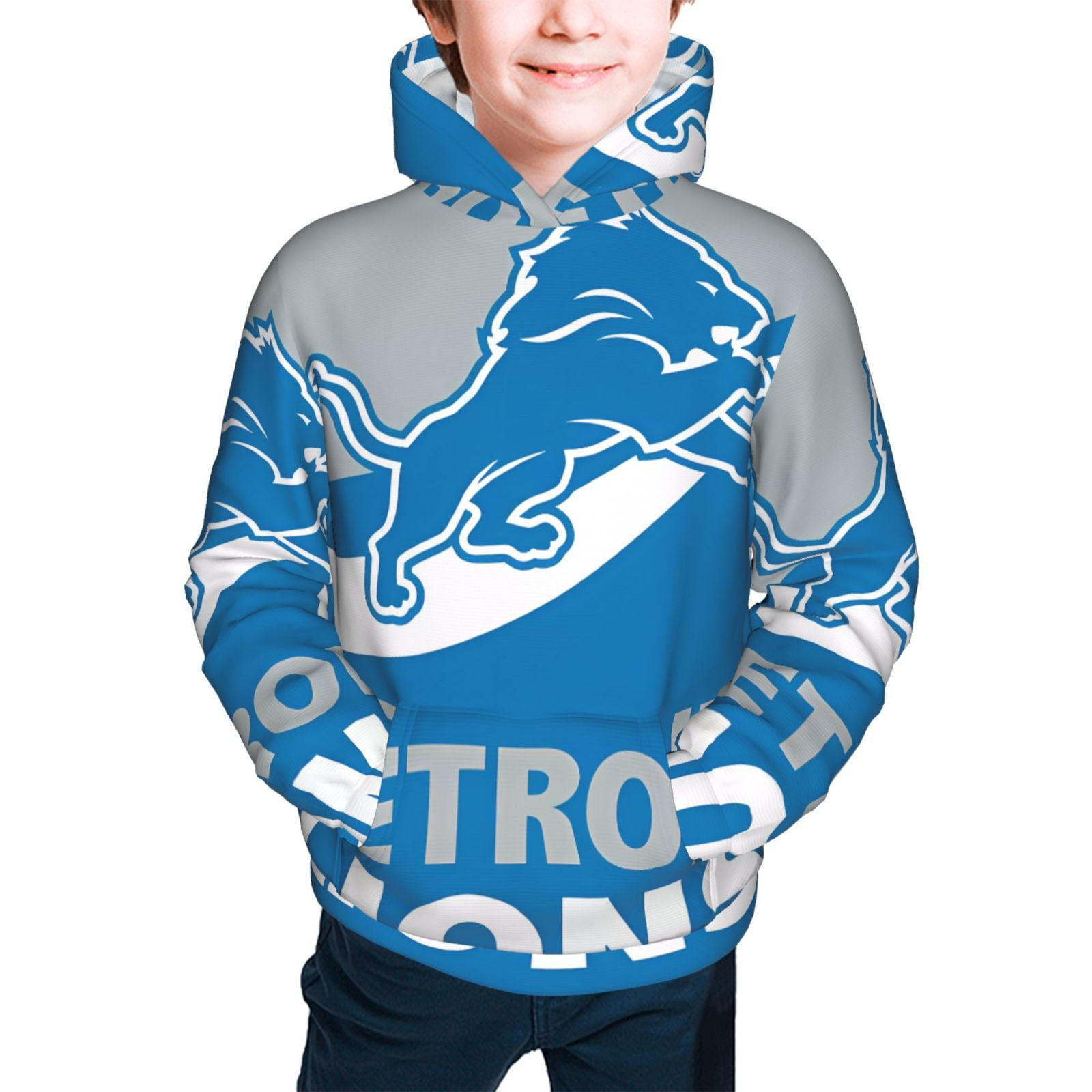 Detroit 2025 America Football Print Hoodie – Soft Polyester Blend for ...