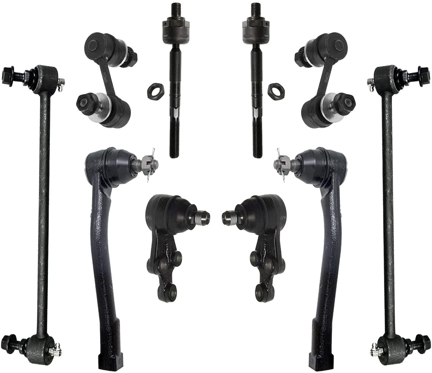 Detroit Axle - 10PC Front and Rear Sway Bar link, Front Lower Ball ...