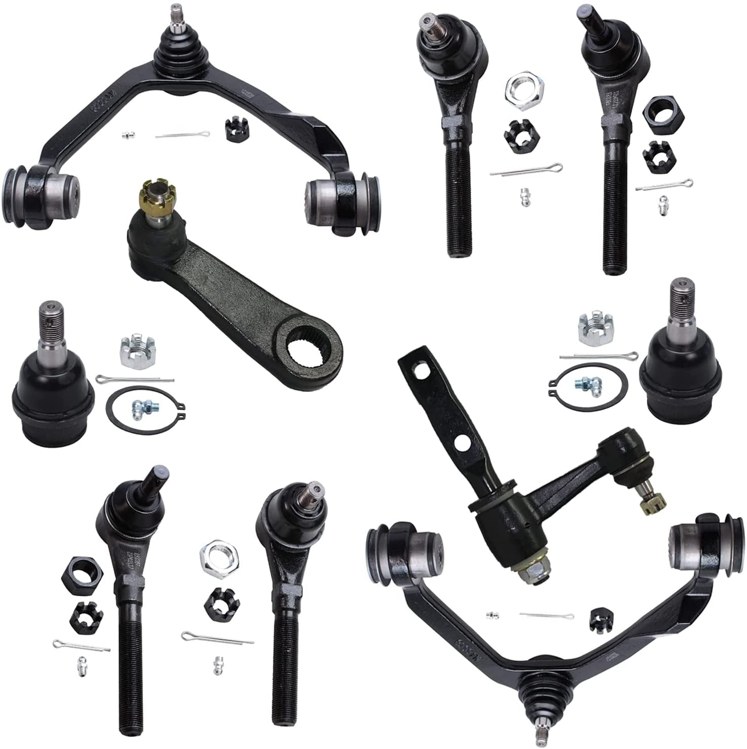 Detroit Axle - 10pc 4WD Front Upper Control Arms Suspension Kit ...
