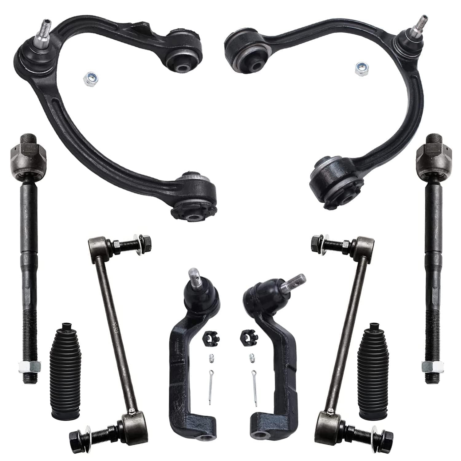 Detroit Axle - 10pc AWD Front Upper Control Arms w/Ball Joint Sway Bars ...