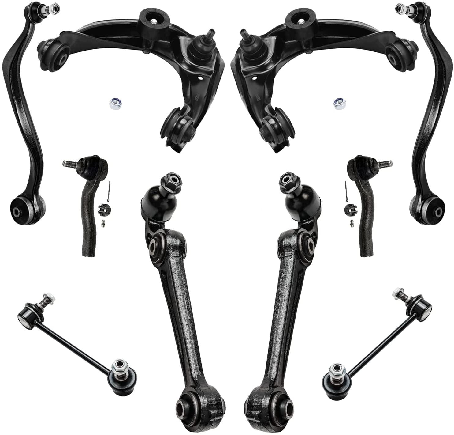 Detroit Axle - 10pc Front End Control Arms Kit for 07-10 Ford Fusion, 07-09 Lincoln MKZ Mercury ...