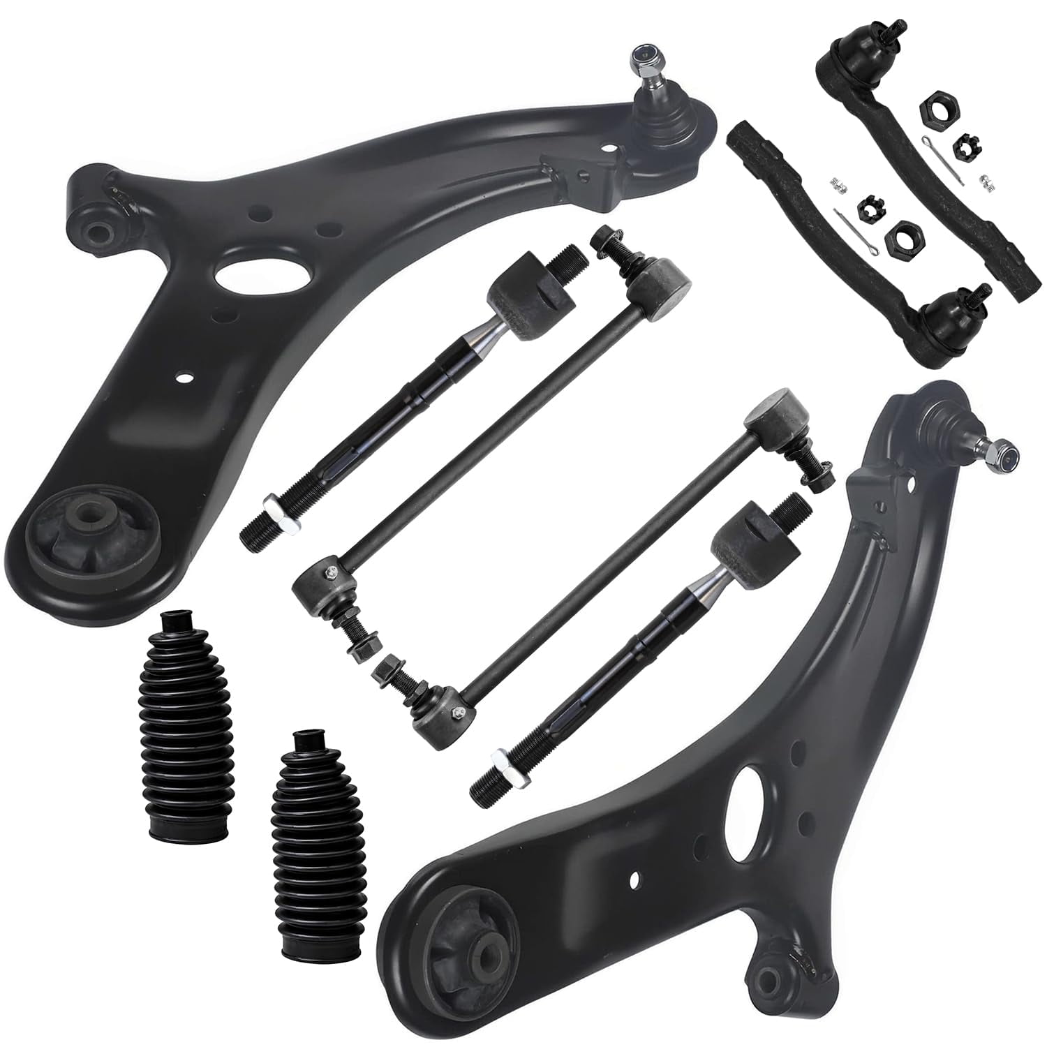 Detroit Axle - 10pc Front End Kit for Hyundai 2012-2017 Accent, 2 Lower ...