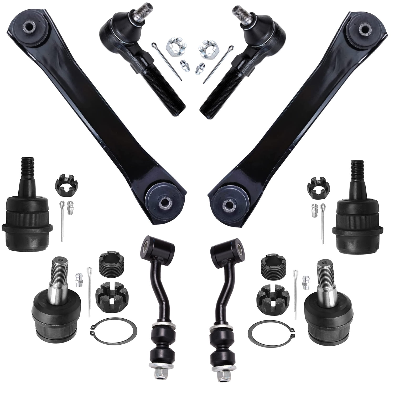Detroit Axle - 10pc Front Suspension Kit for 1990 Jeep - Control Arms ...