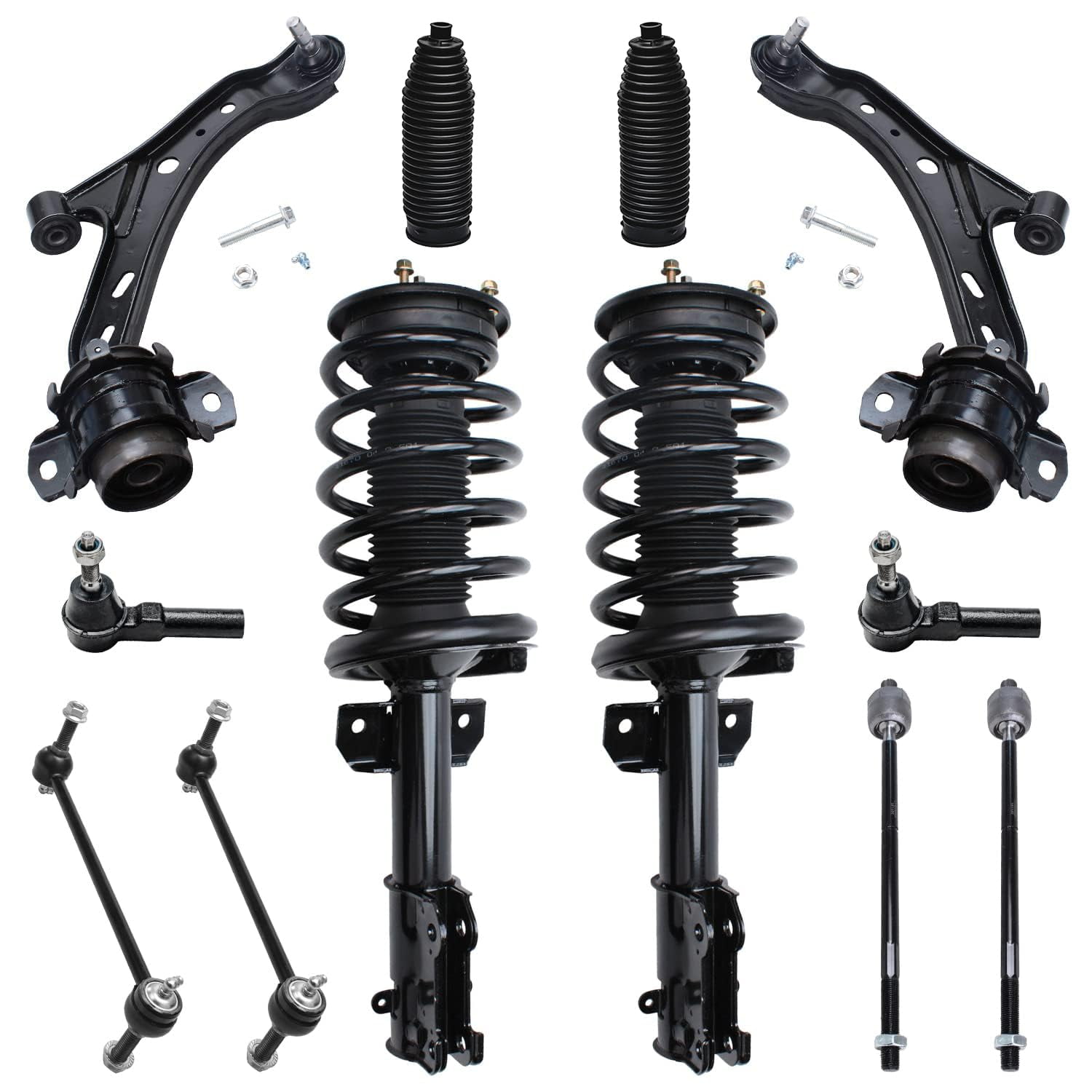 Detroit Axle - 12PC Front Strut w/ Coil Spring Assembly, Front Lower ...