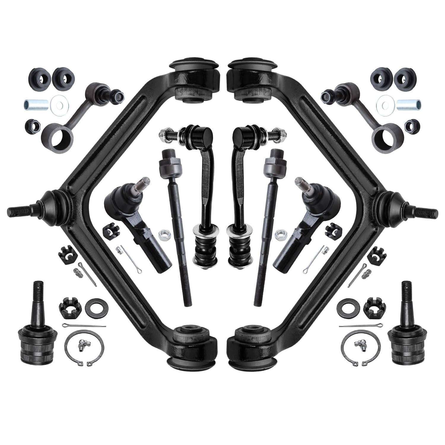 Detroit Axle - 12pc Front End Control Arms Kit for 2007-2009 Chrysler ...