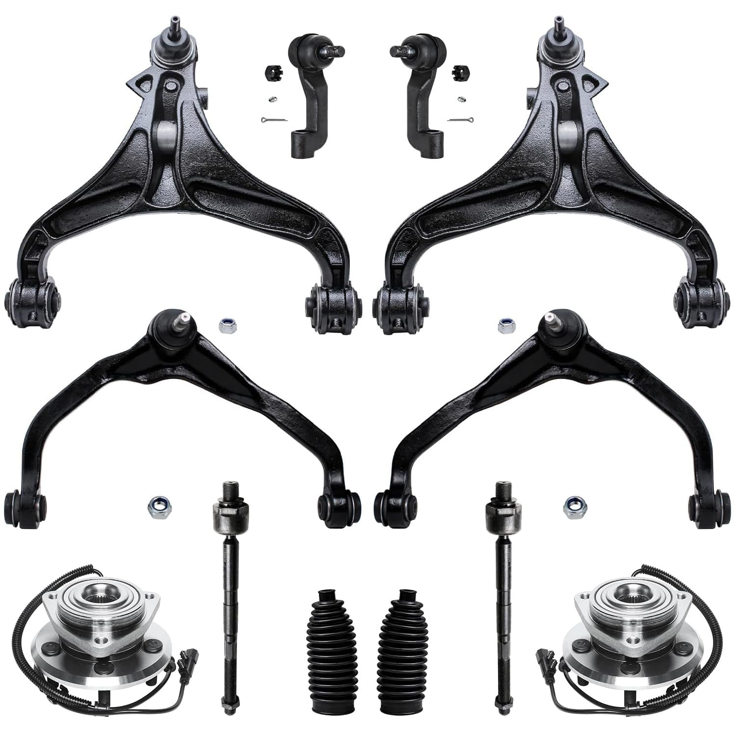 Detroit Axle - 12pc Front End Suspension Kit for 2007-2011 Dodge Nitro ...