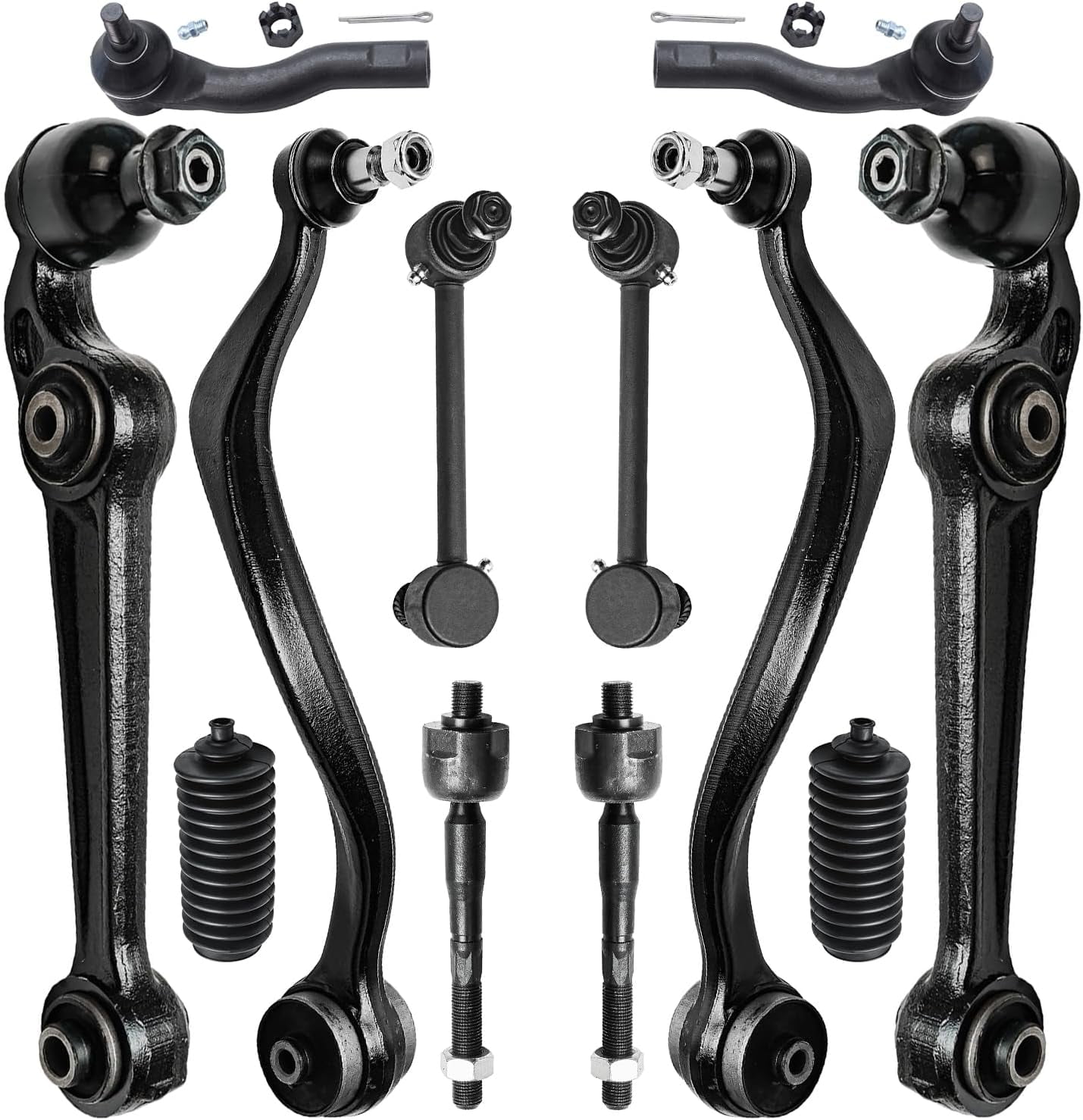 Detroit Axle - 12pc Front Lower Control Arms Kit for Ford Fusion ...