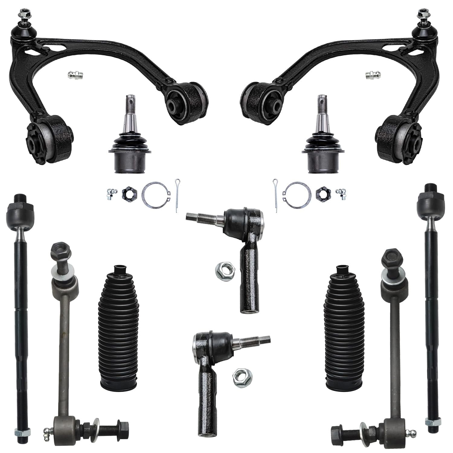 Detroit Axle - 12pc RWD Front Upper Control Arms Lower Ball Joints ...