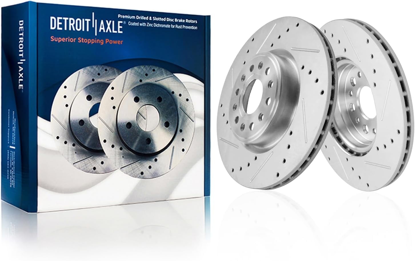 Detroit Axle - 14.76" inch Rear Drilled and Slotted Disc Brake Rotors ...