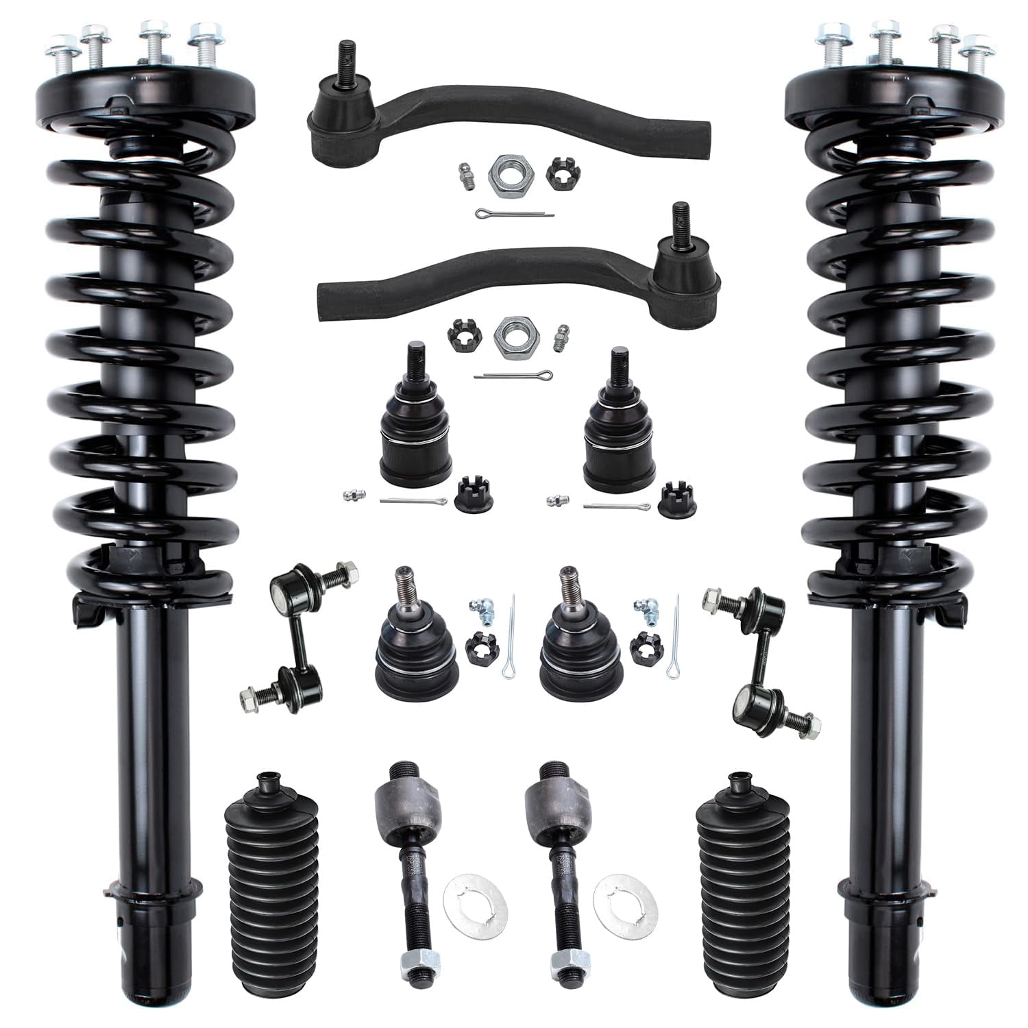 Detroit Axle - 14pc 2.4L Front Struts Sway Bars Ball Joints Tie Rods w ...