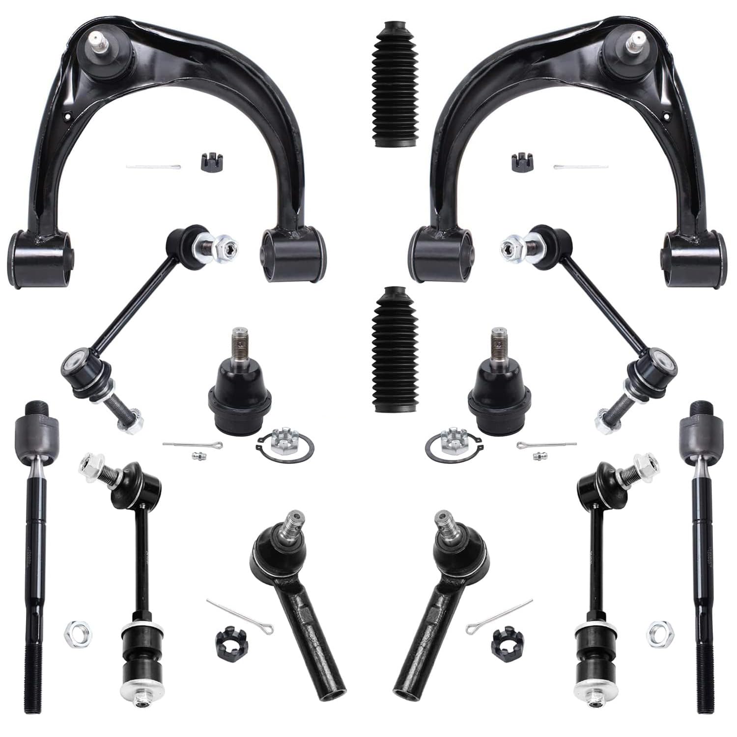 Detroit Axle - 14pc Front Upper Control Arms Rear Sway Bars Suspension ...