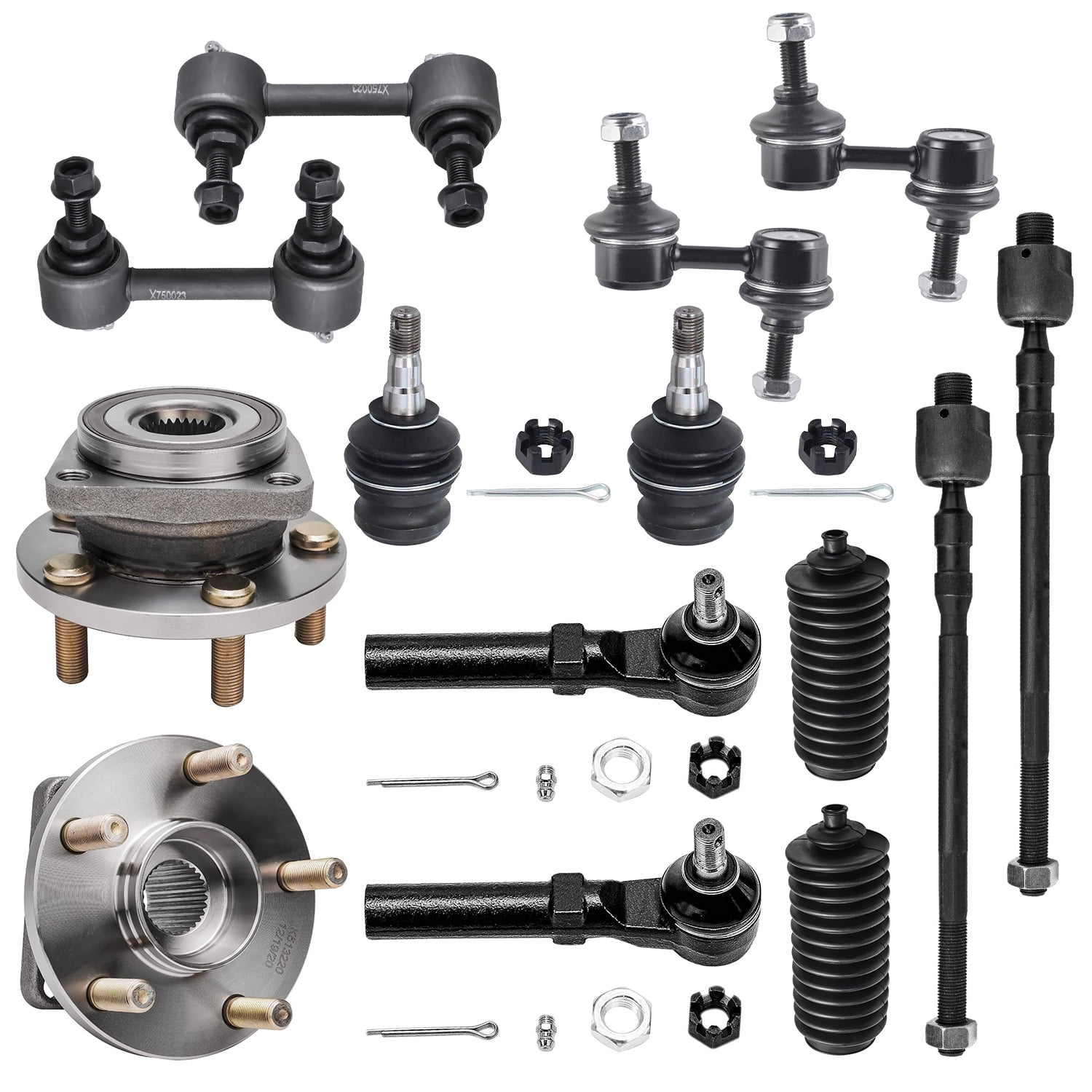 Detroit Axle - 14pc Front Wheel Bearing Hubs Suspension Kit for 2005 ...