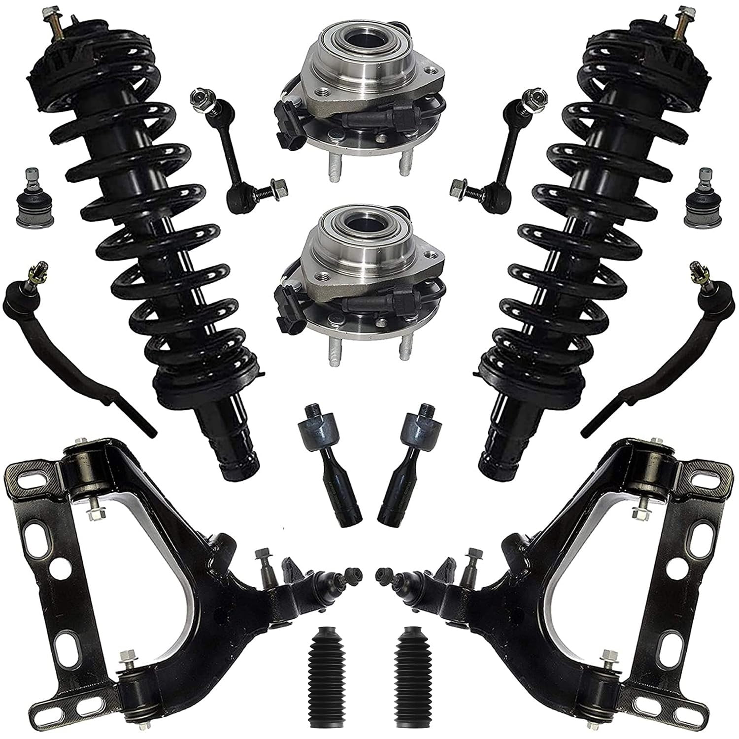 Detroit Axle - 16pc Complete Front Suspension Kit for Chevy Trailblazer ...