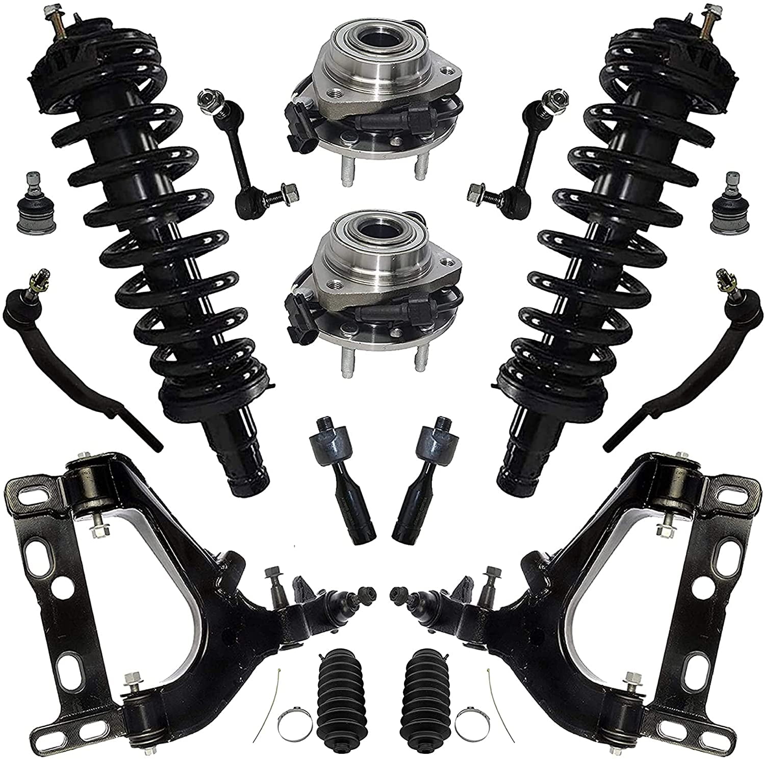Detroit Axle - 16pc Complete Front Suspension Kit for Chevy Trailblazer ...