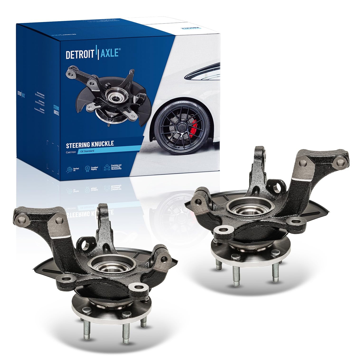 Detroit Axle - 2 Front Steering Knuckles & Wheel Bearing Hubs for 05-11 ...