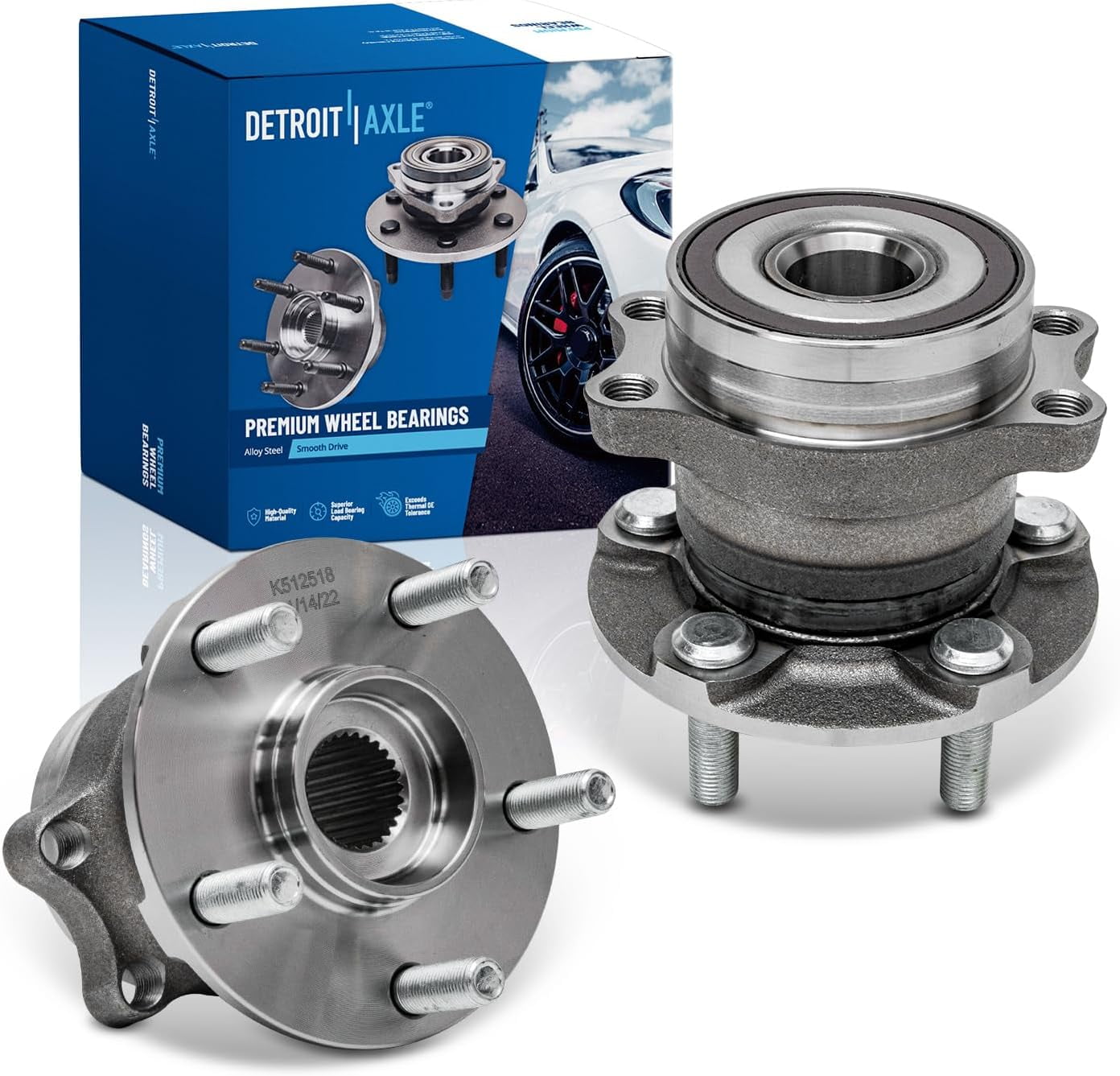 Detroit Axle - 2 Rear Wheel Bearing & Hubs for Subaru Forester Impreza ...