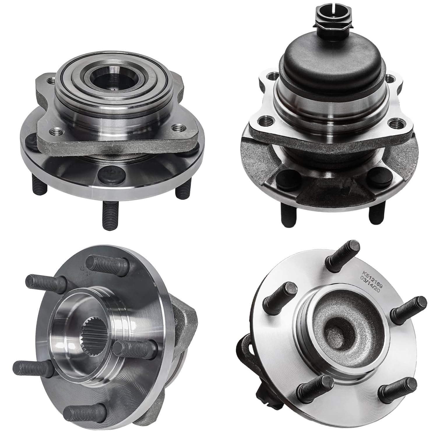 Detroit Axle - 2WD 4pc Wheel Bearing Hubs for 2001-2007 Dodge Caravan Chrysler Town & Country ...