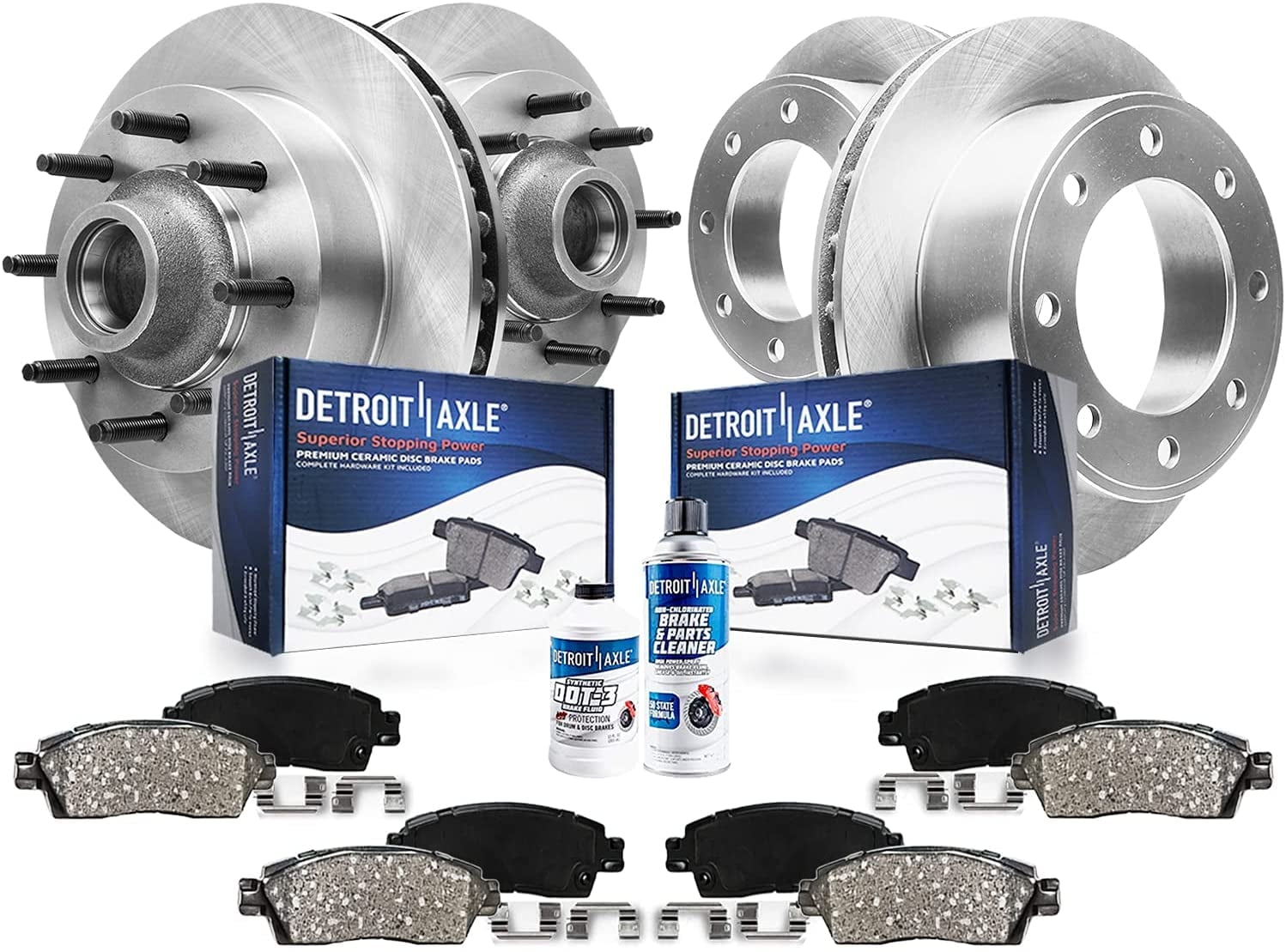 Detroit Axle - 2WD Front Rear Brakes and Rotors Brake Pads Replacement ...