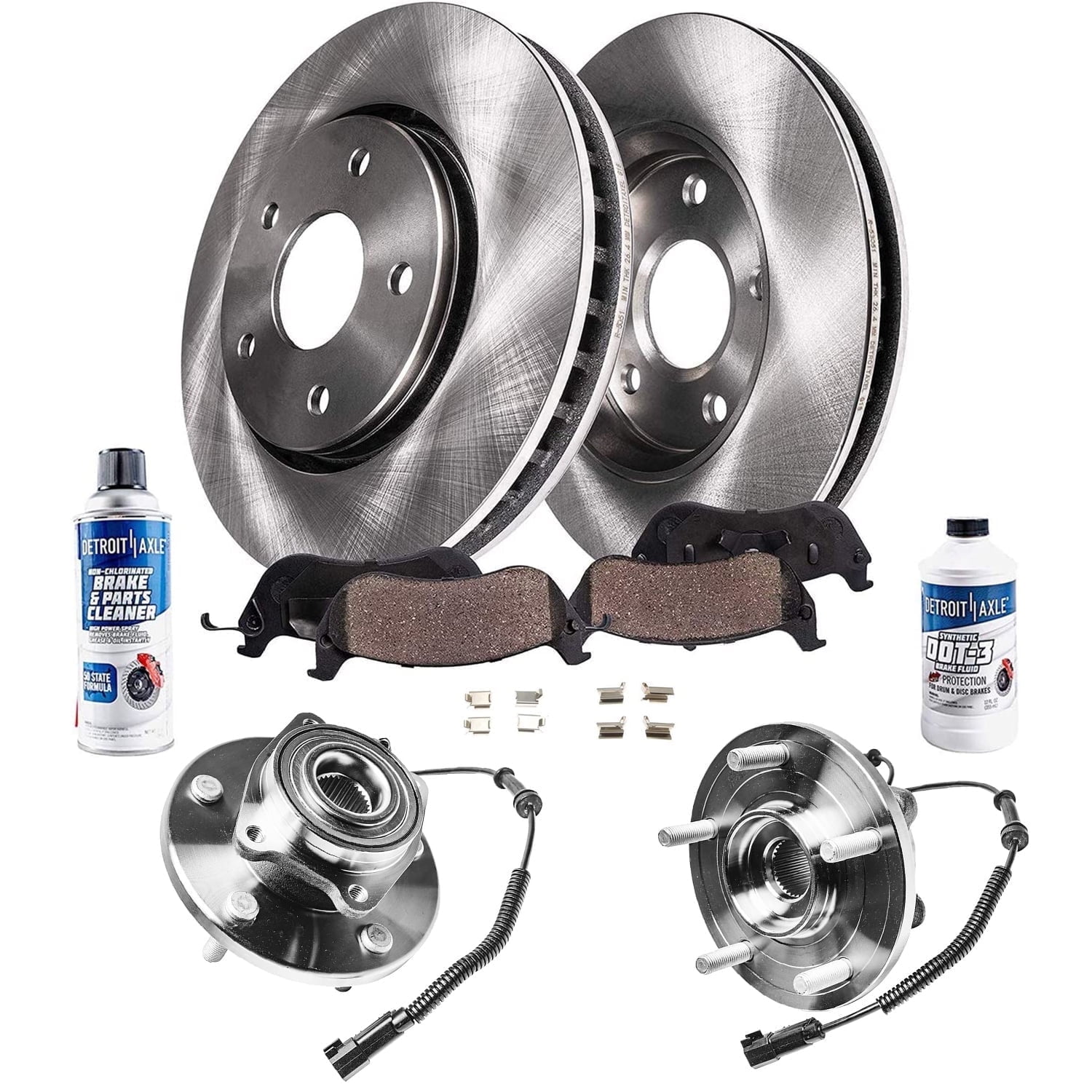 Detroit Axle - 302mm Front Disc Brake Rotors Ceramic Pads w/ Hardware ...