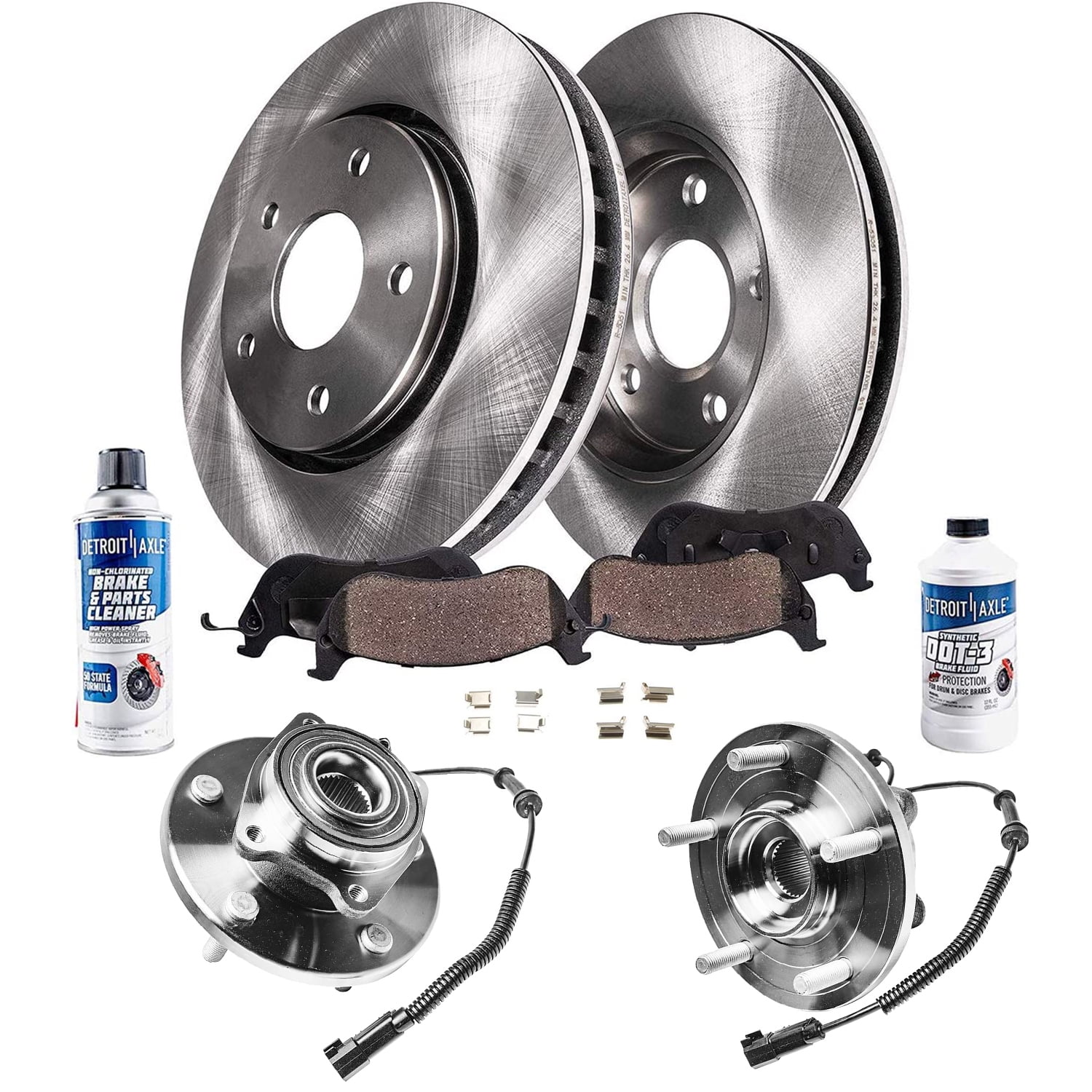 Detroit Axle - 302mm Front Disc Brake Rotors Ceramic Pads w/ Hardware ...