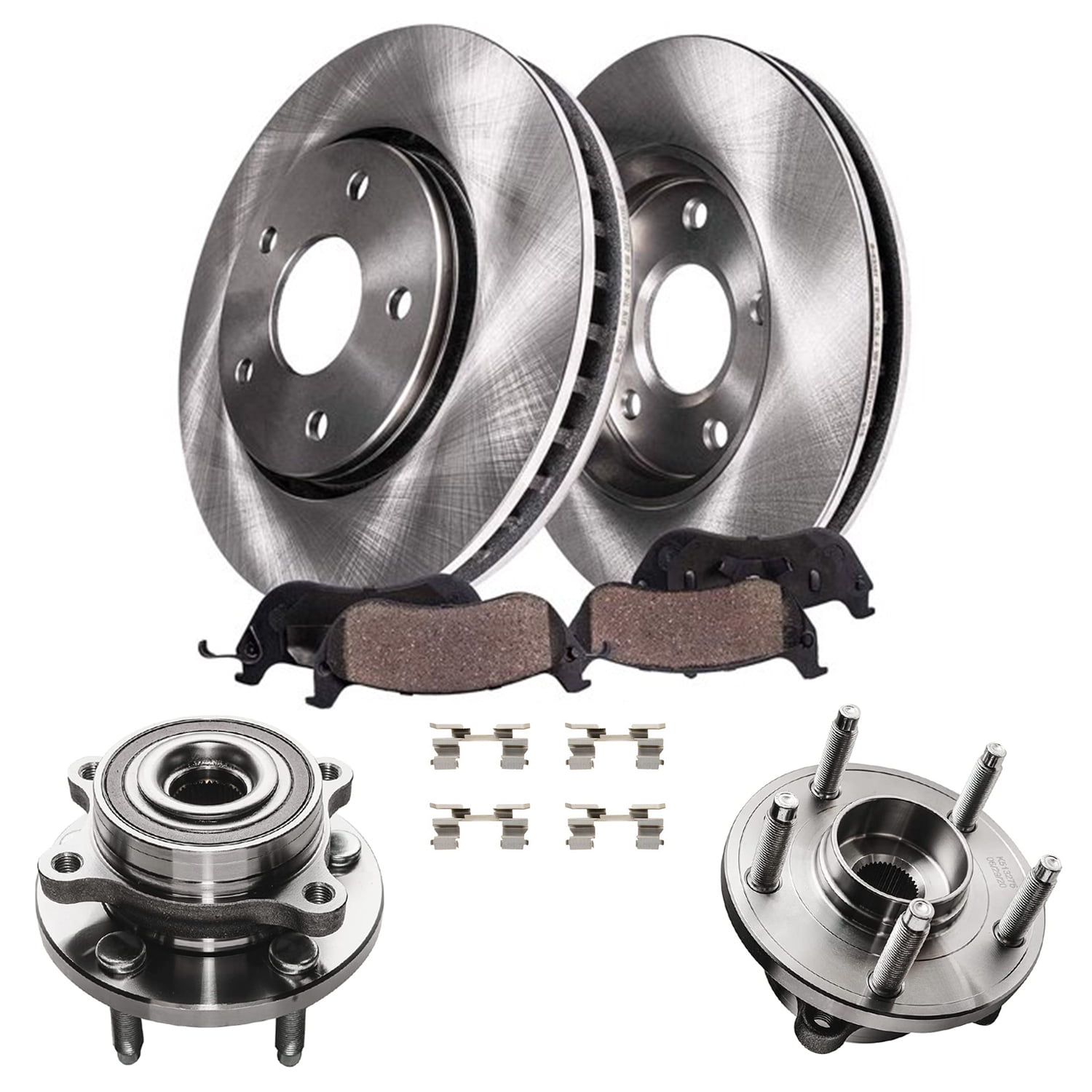 Detroit Axle - 325mm Front Disc Brake Rotor w/Pad Wheel Bearing Hubs ...