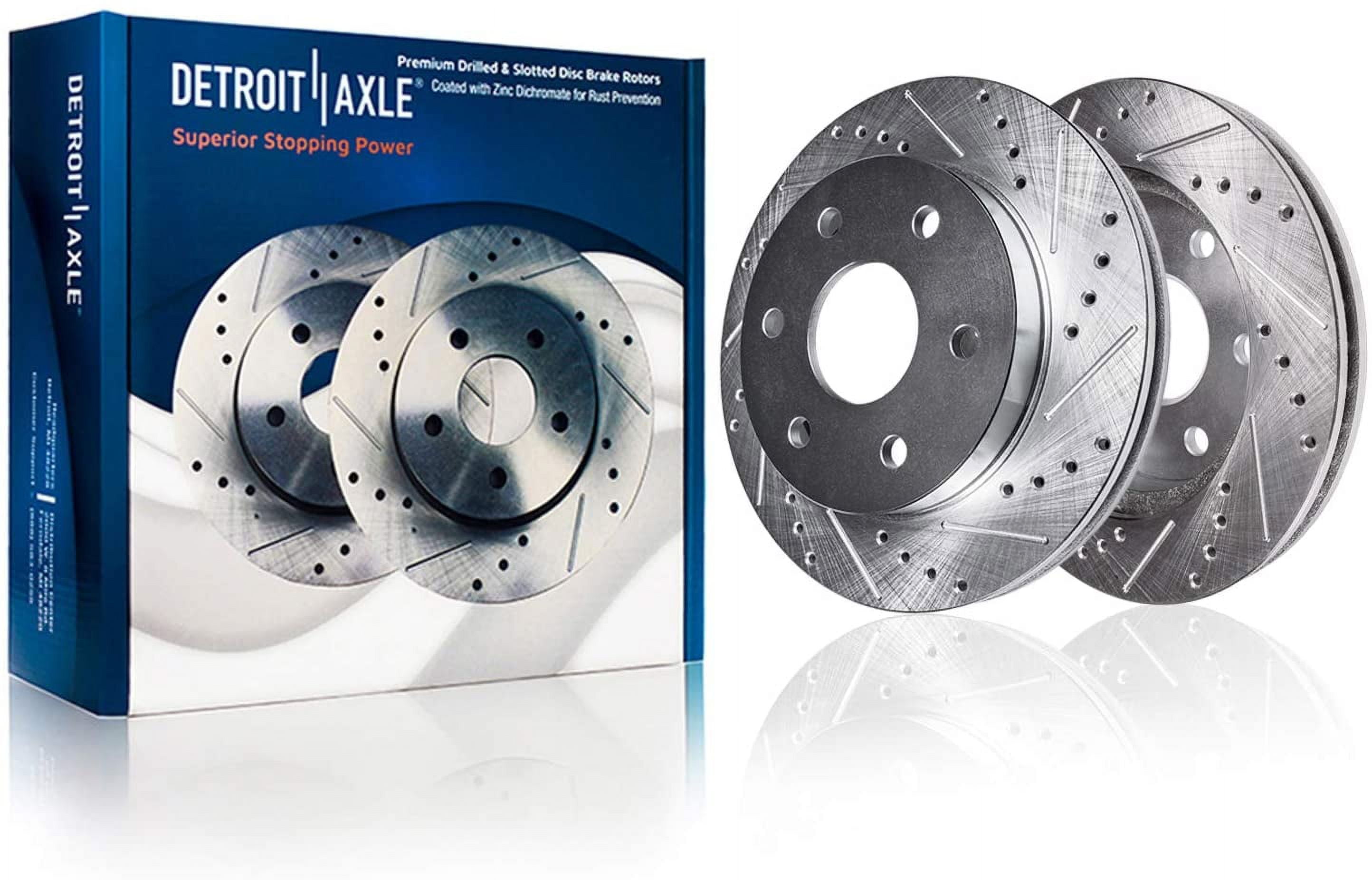Detroit Axle - 330mm Rear Drilled Slotted Brakes and Rotors Brake ...