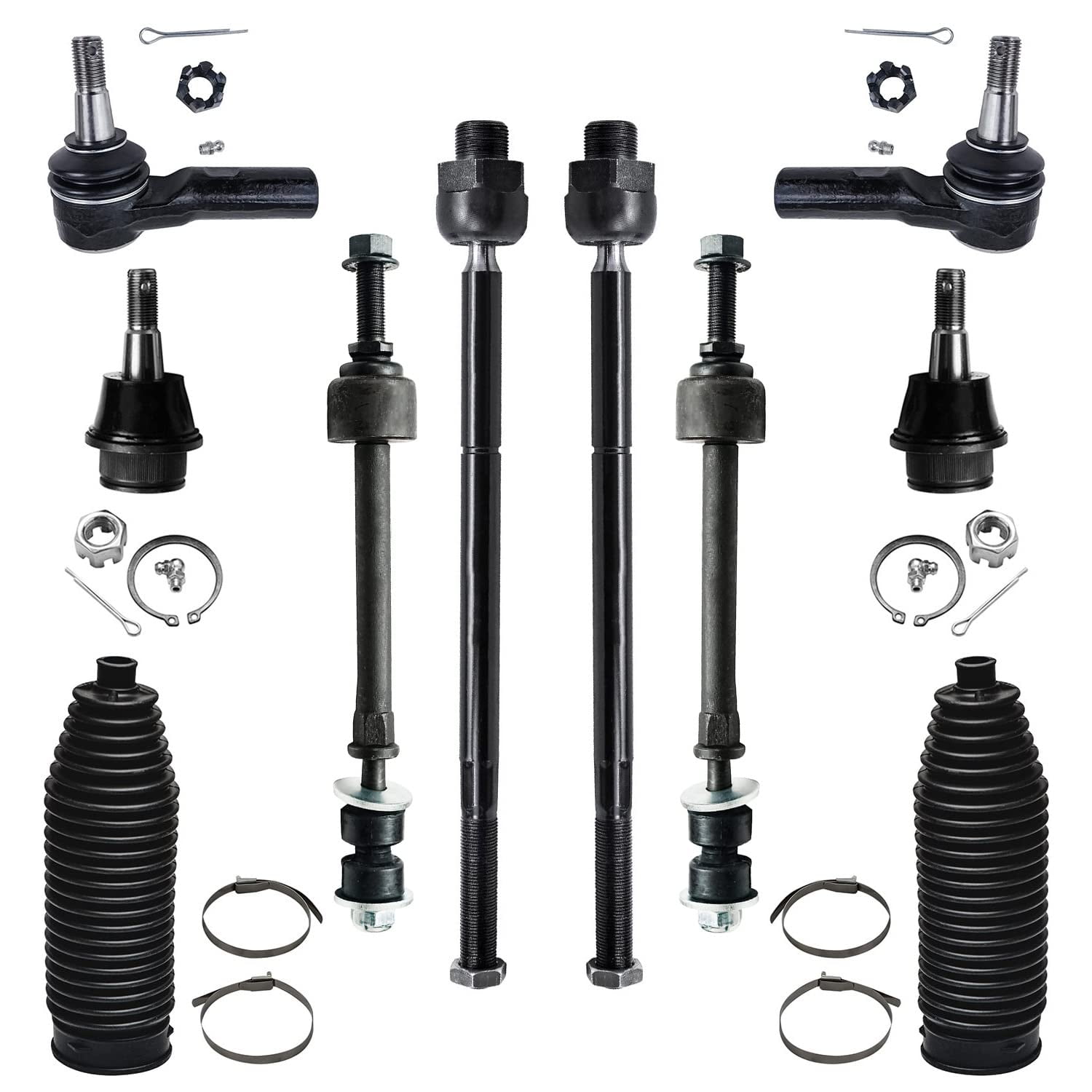 Detroit Axle - 4WD 5 Lug 10pc Front Suspension Inner Outer Tie rods ...