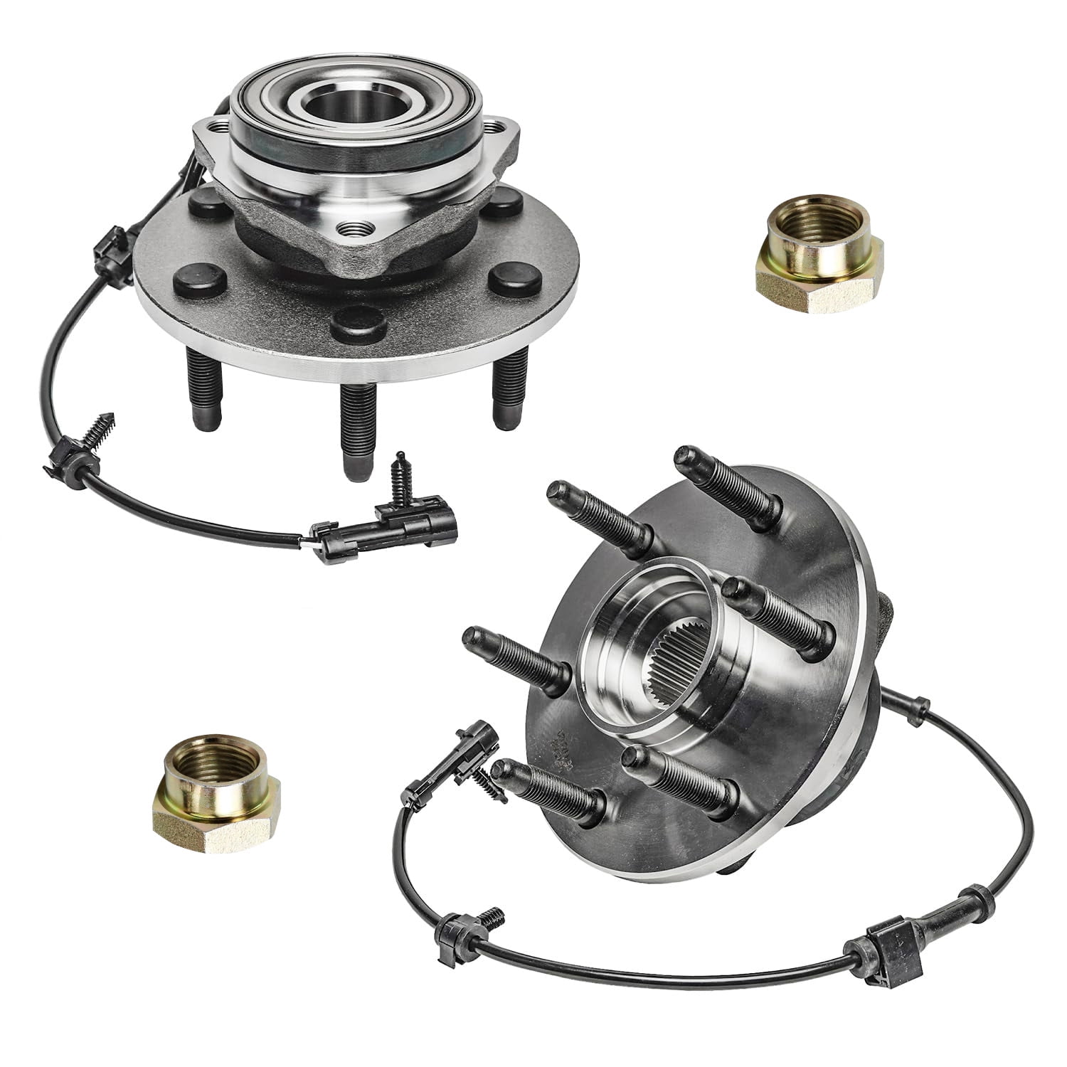 Detroit Axle - 4WD 6 LUG Front Wheel Bearing and Hub Assembly w/ Front ...
