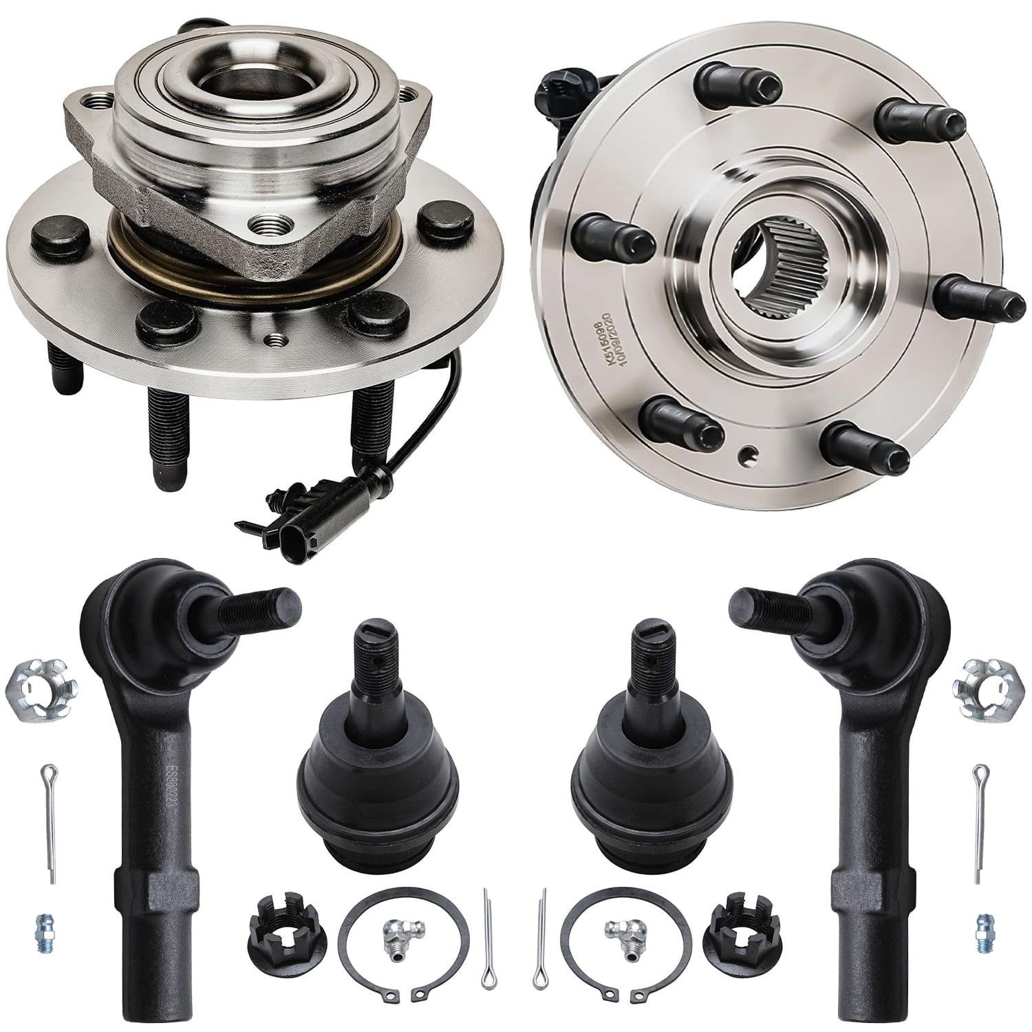 Detroit Axle - 4WD Front 6pc Wheel Bearing Hubs Kit for Suburban Silverado Sierra Yukon XL 1500 ...