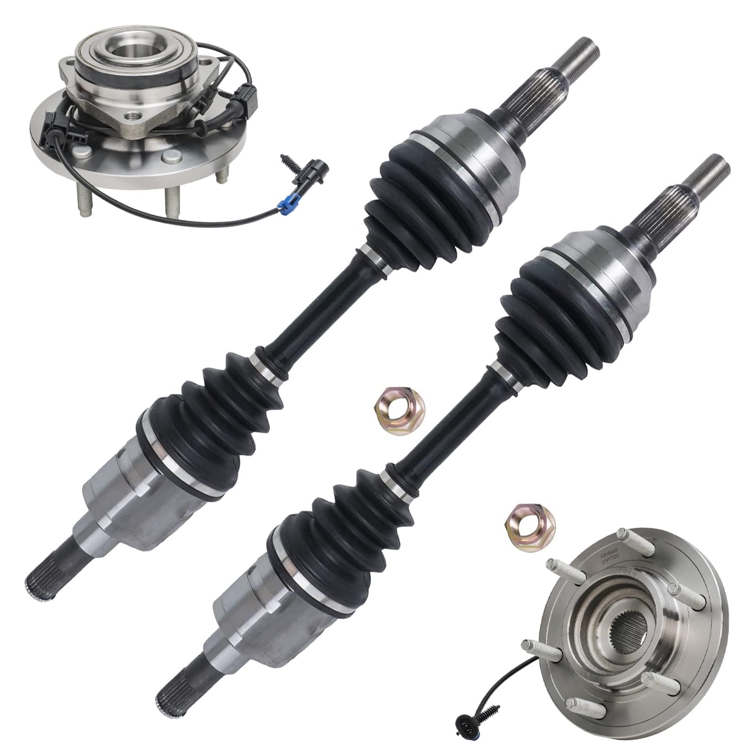 Detroit Axle - 4WD Front CV Axles Wheel Bearing Hubs for 2006-2010 ...