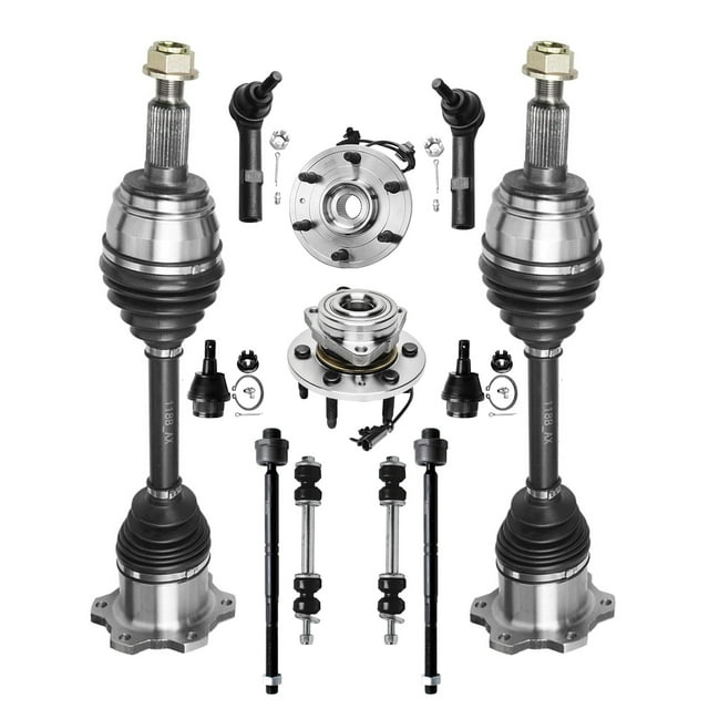 Detroit Axle - 4WD Front CV Axles, Wheel Bearing Hubs Kit for Silverado, Sierra, Suburban 1500 ...