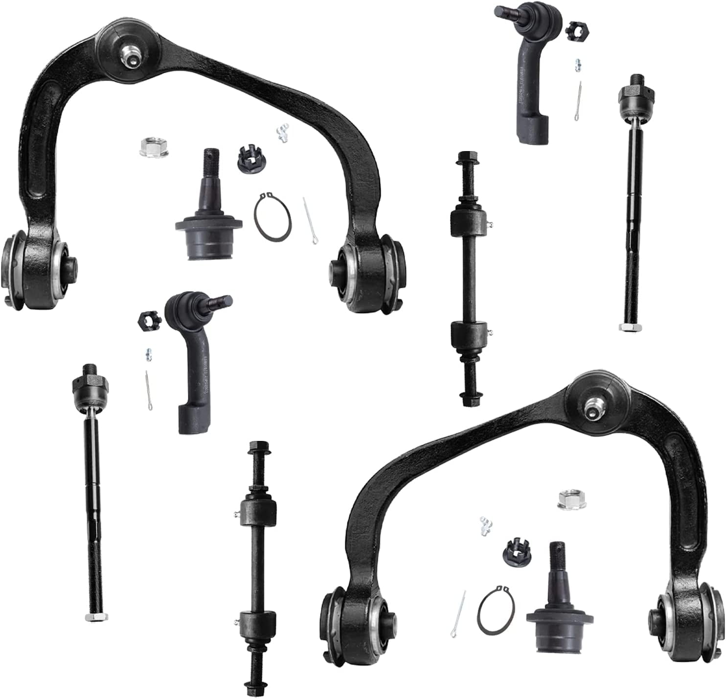 Detroit Axle - 4WD Front End 10pc Suspension Kit for 2009-2014 Ford F-150 2 Upper Control Arms w ...