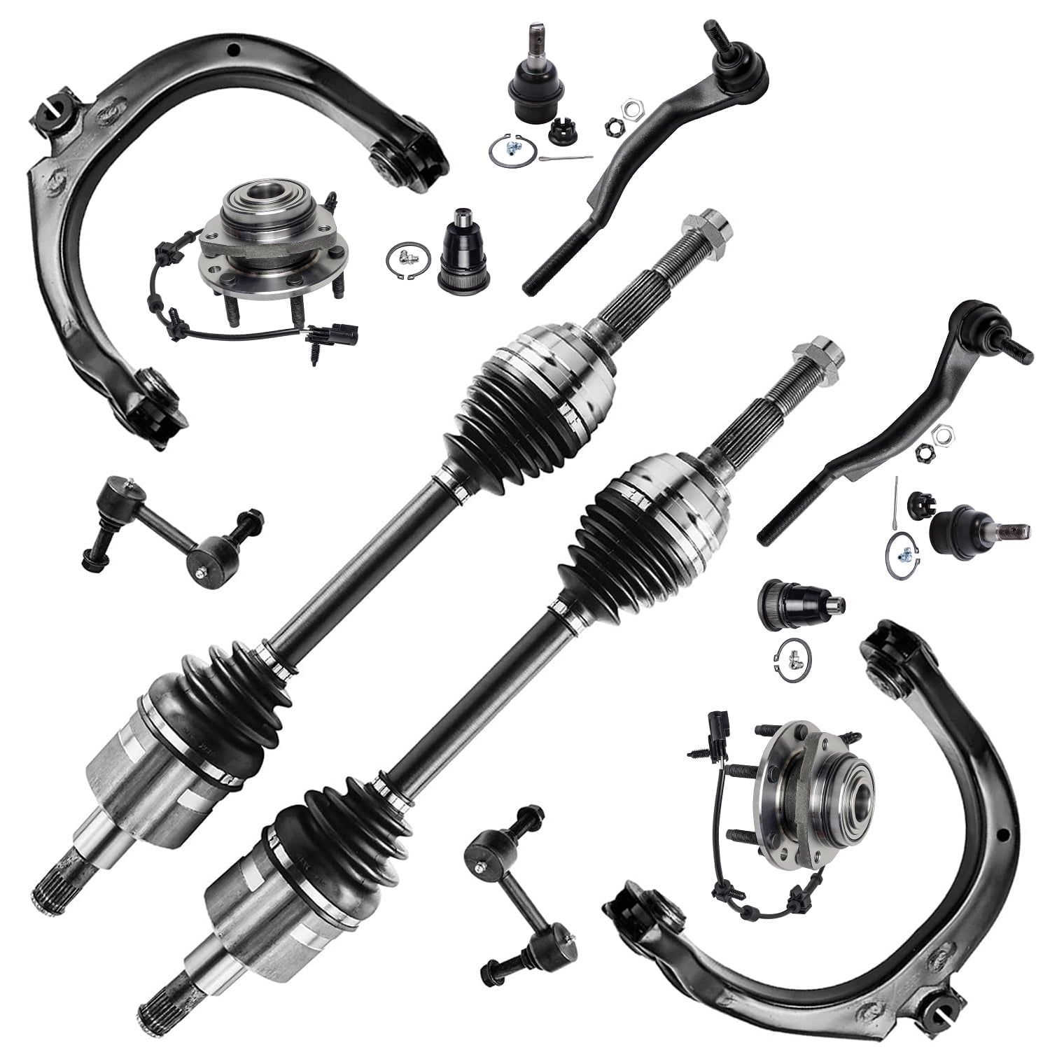 Detroit Axle - 4WD Front End Kit CV Axles for 2003 Trailblazer EXT ...