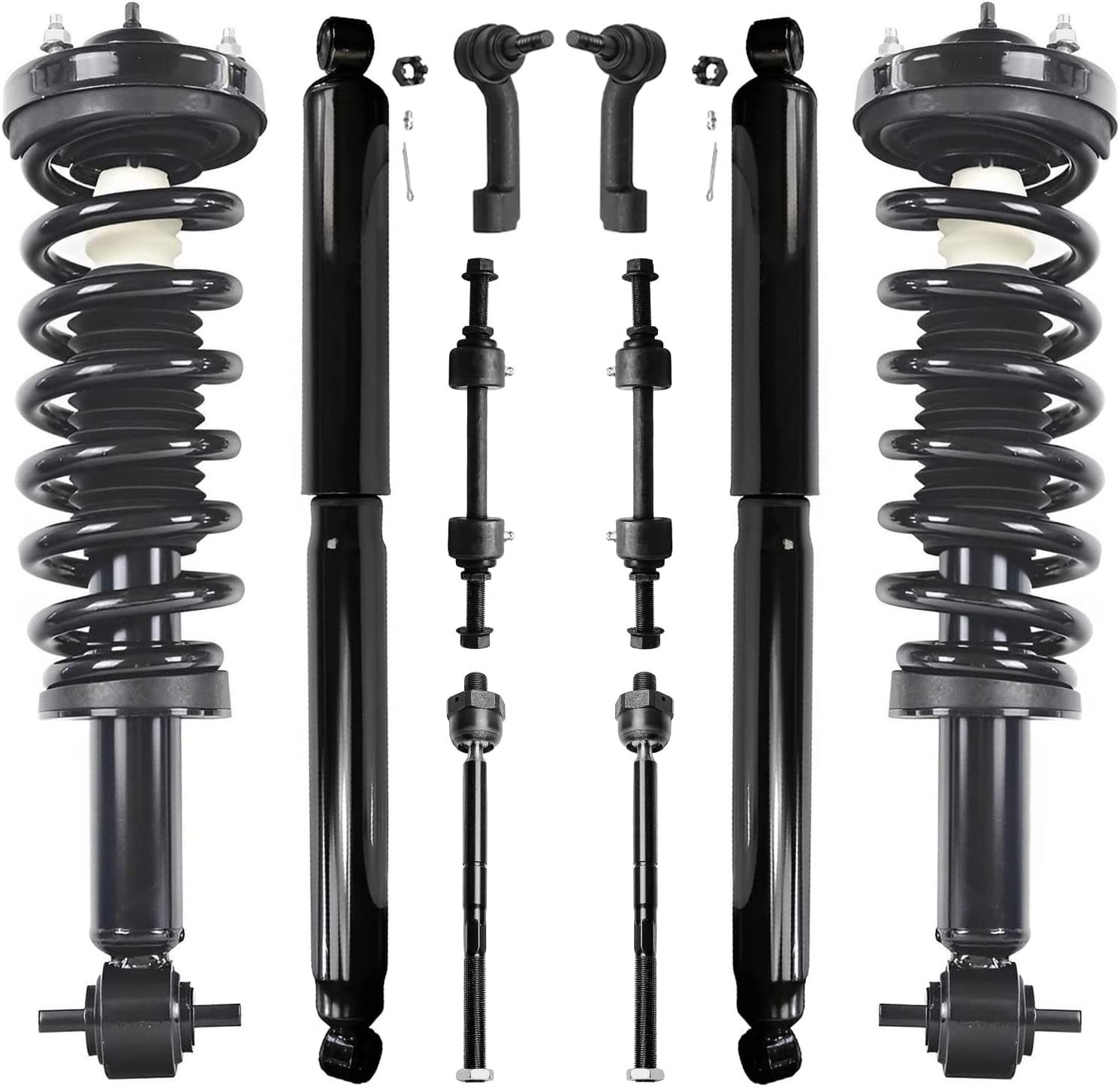 Detroit Axle - 4WD Front Struts + Rear Shock Absorbers + Outer & Inner ...