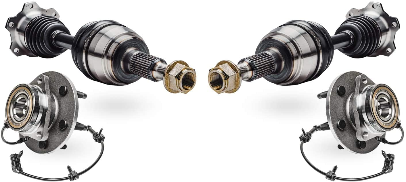 Detroit Axle - 4WD Front Wheel Bearing Hubs & CV Axles Assembly for Chevy GMC Silverado ...