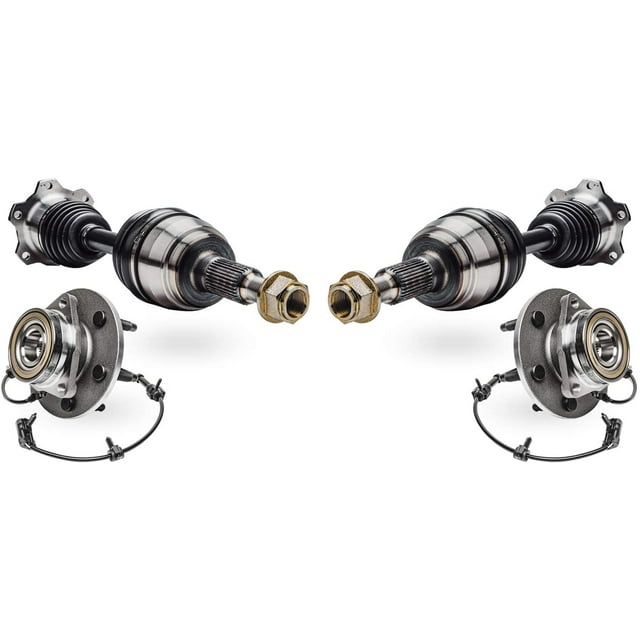 Detroit Axle - 4WD Front Wheel Bearing Hubs & CV Axles Assembly for Chevy GMC Silverado ...