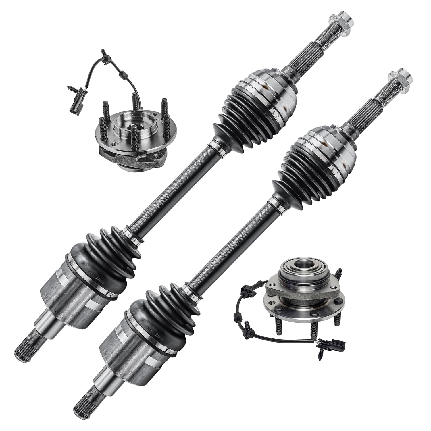 Detroit Axle - 4WD Front Wheel Bearing Hubs CV Axles for Chevy Trailblazer GMC Envoy XL XUV ...