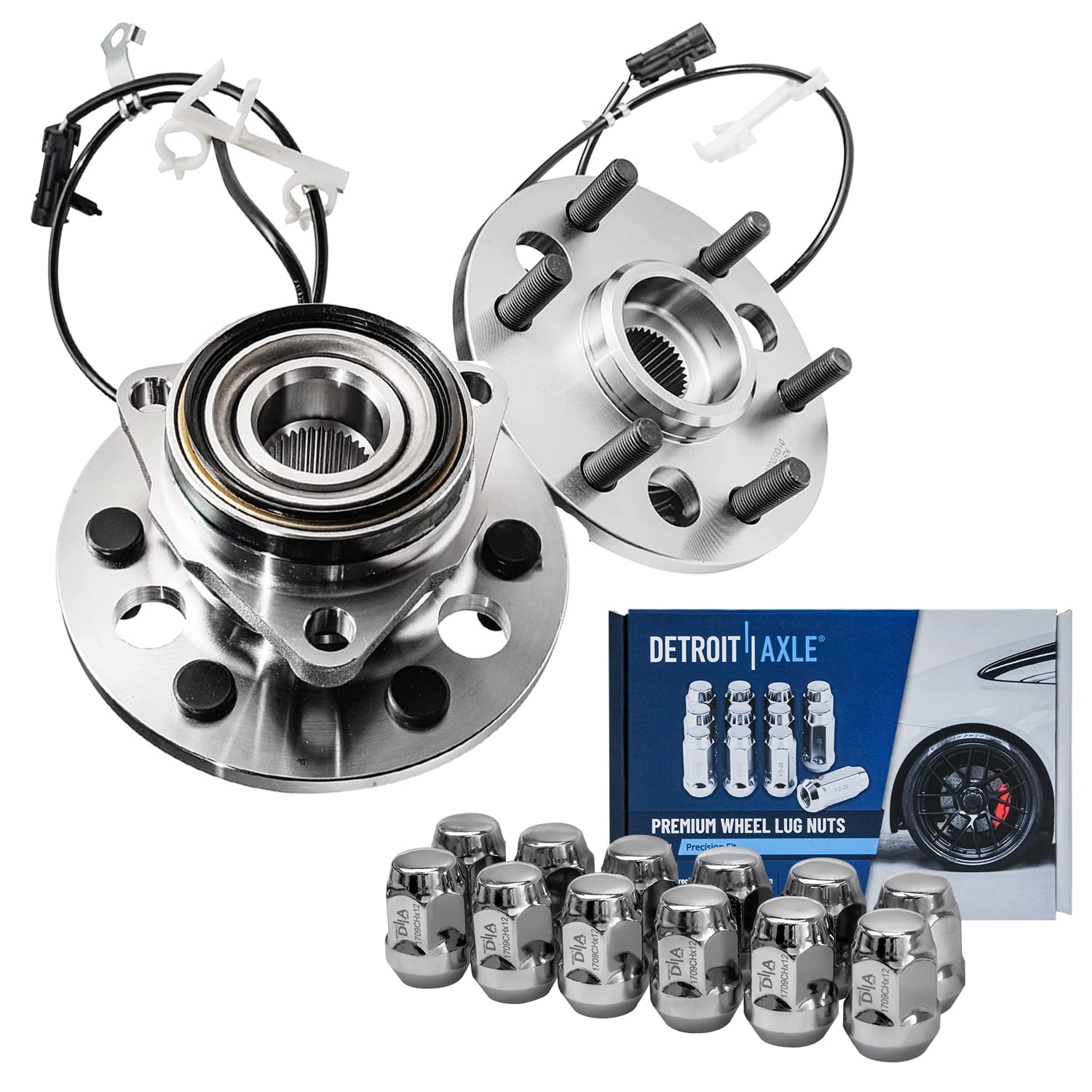 Detroit Axle - 4WD Front Wheel Bearing Hubs Kit for Chevrolet GMC Tahoe ...