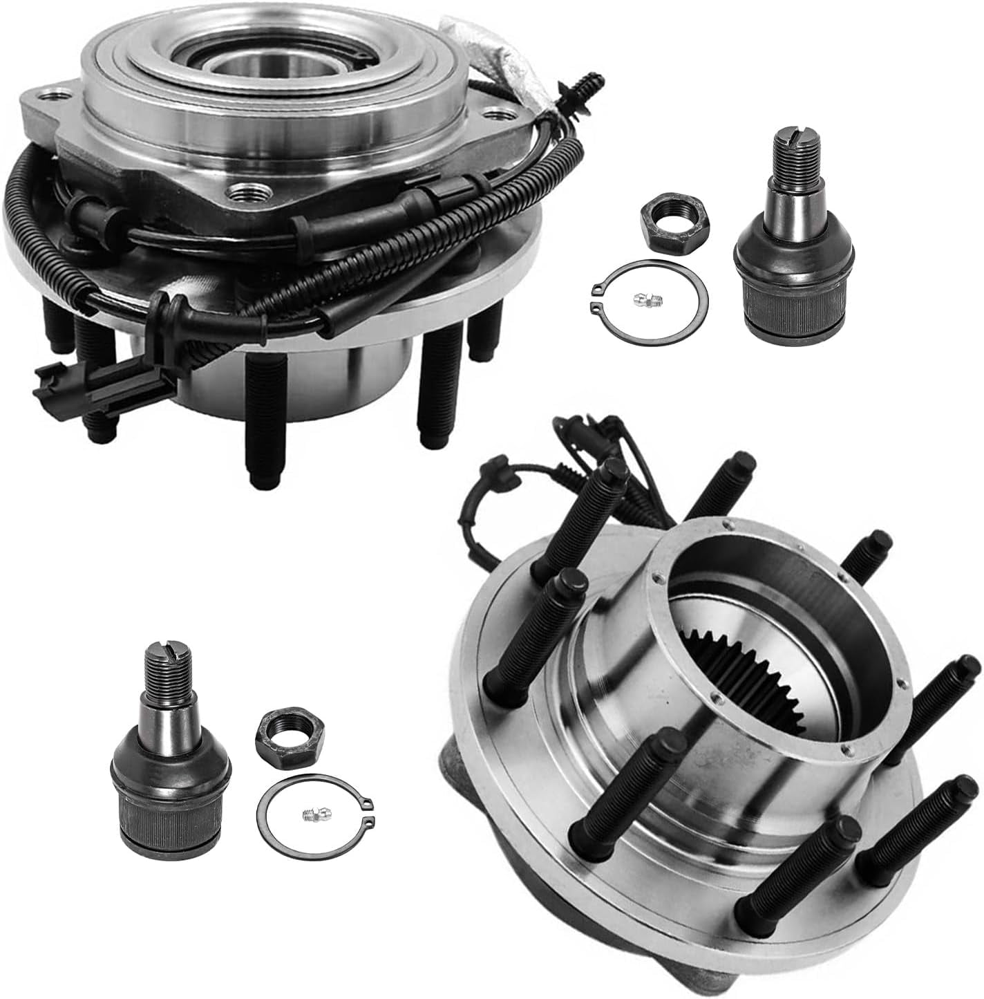 Detroit Axle - 4WD Front Wheel Bearing Hubs Kit for Ford 2017-2019 F ...