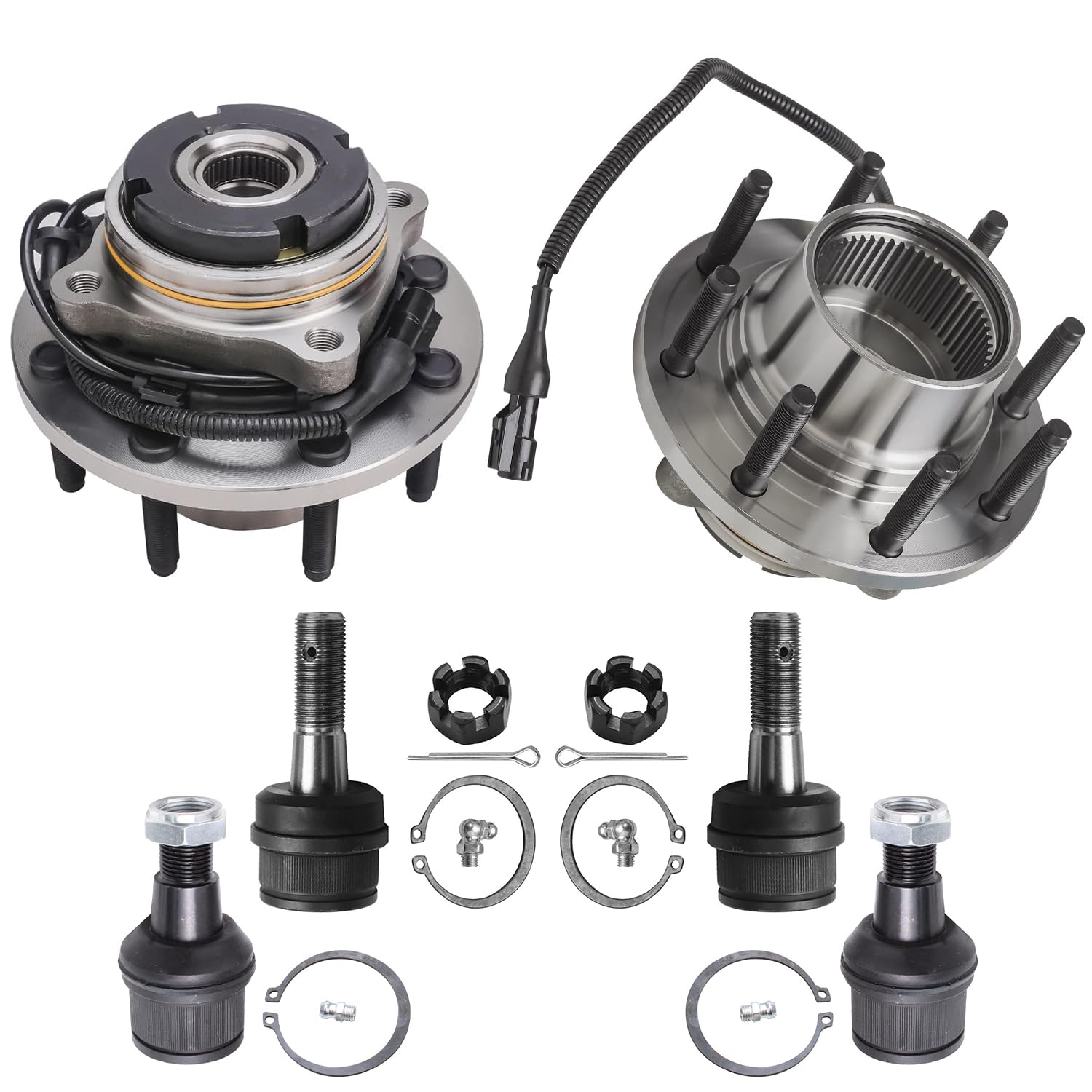 Detroit Axle - 4WD Front Wheel Hub Bearings Ball Joints Replacement for Ford F-350 F-250 Super ...