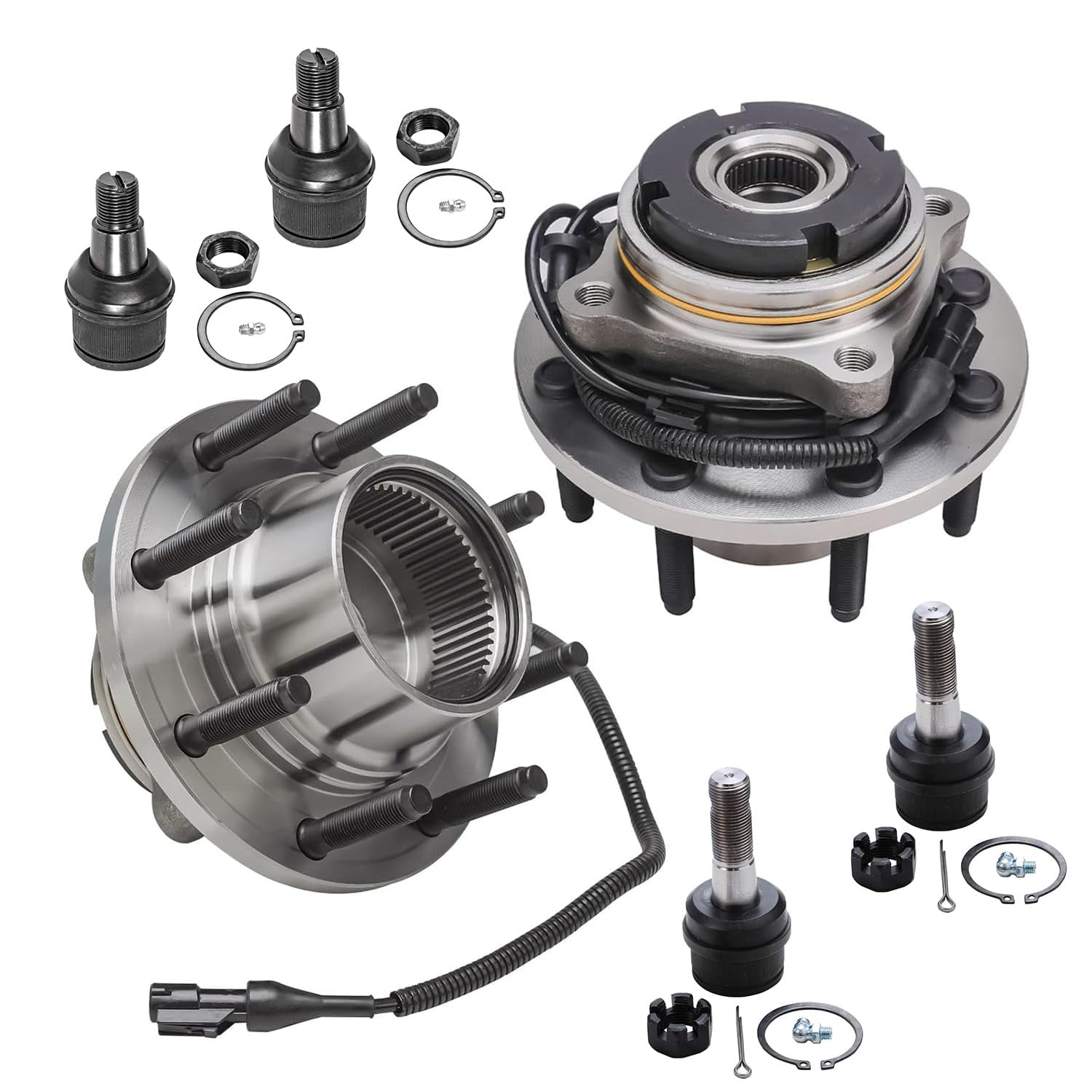 Detroit Axle - 4WD Front Wheel Hub Bearings Ball Joints Replacement for ...