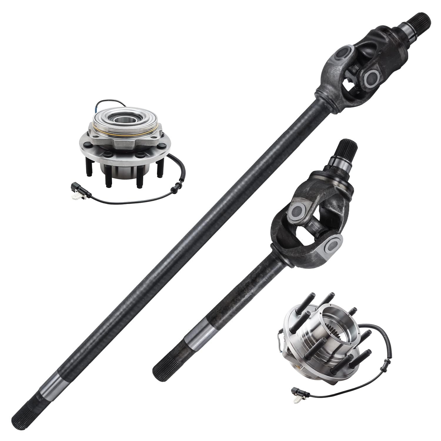 Detroit Axle - 4WD Pair Front U-Joint Axle Assembly Set & Front Wheel ...