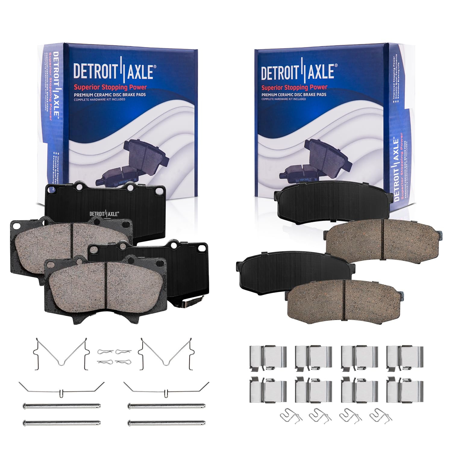 Detroit Axle - 4pc Brake Pads for Toyota 4Runner FJ Cruiser Sequoia ...