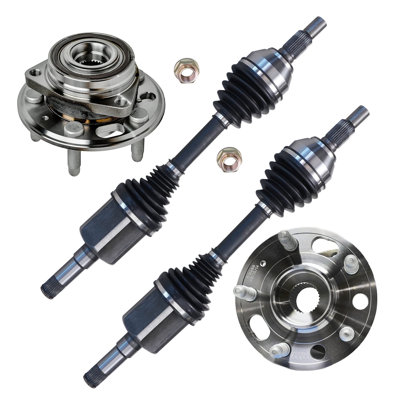 Detroit Axle - 4pc Front CV Axle Shaft Assembly w/Wheel Hub & Bearings ...