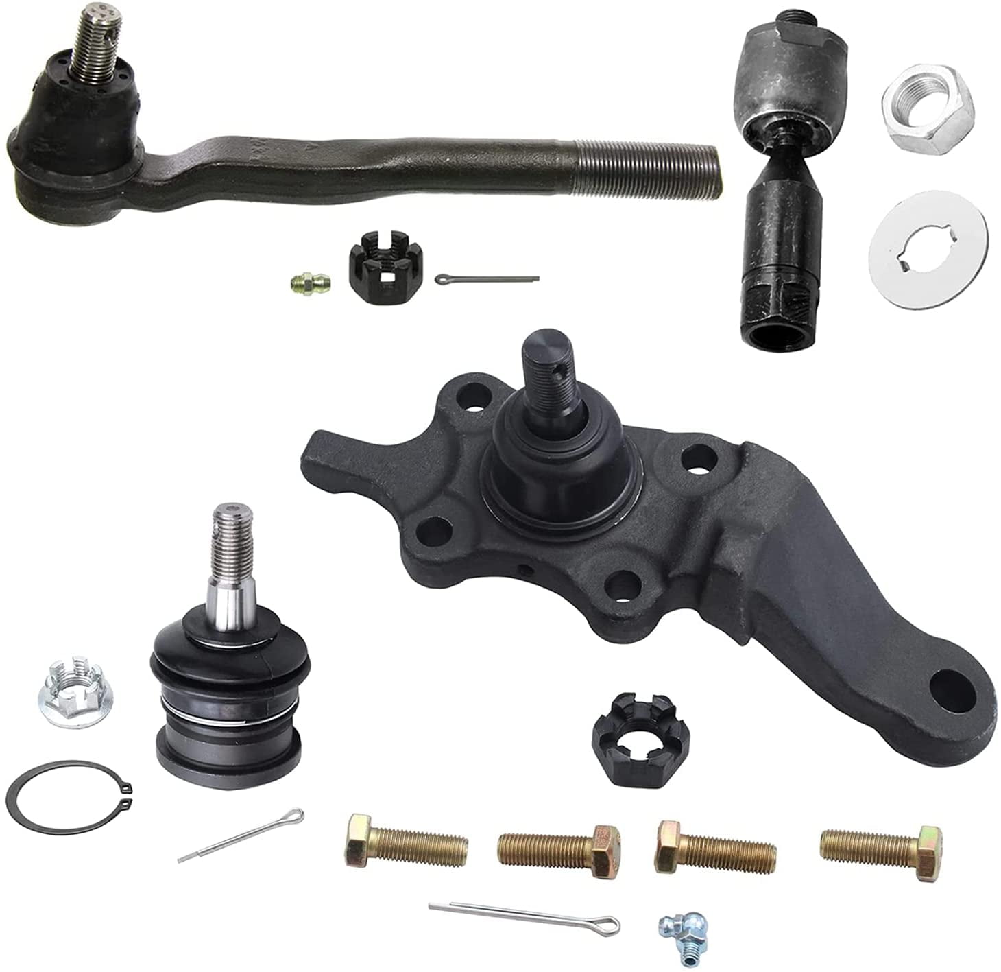 Detroit Axle - 4pc Front Inner Outer Tie Rods Upper Lower Ball Joints ...